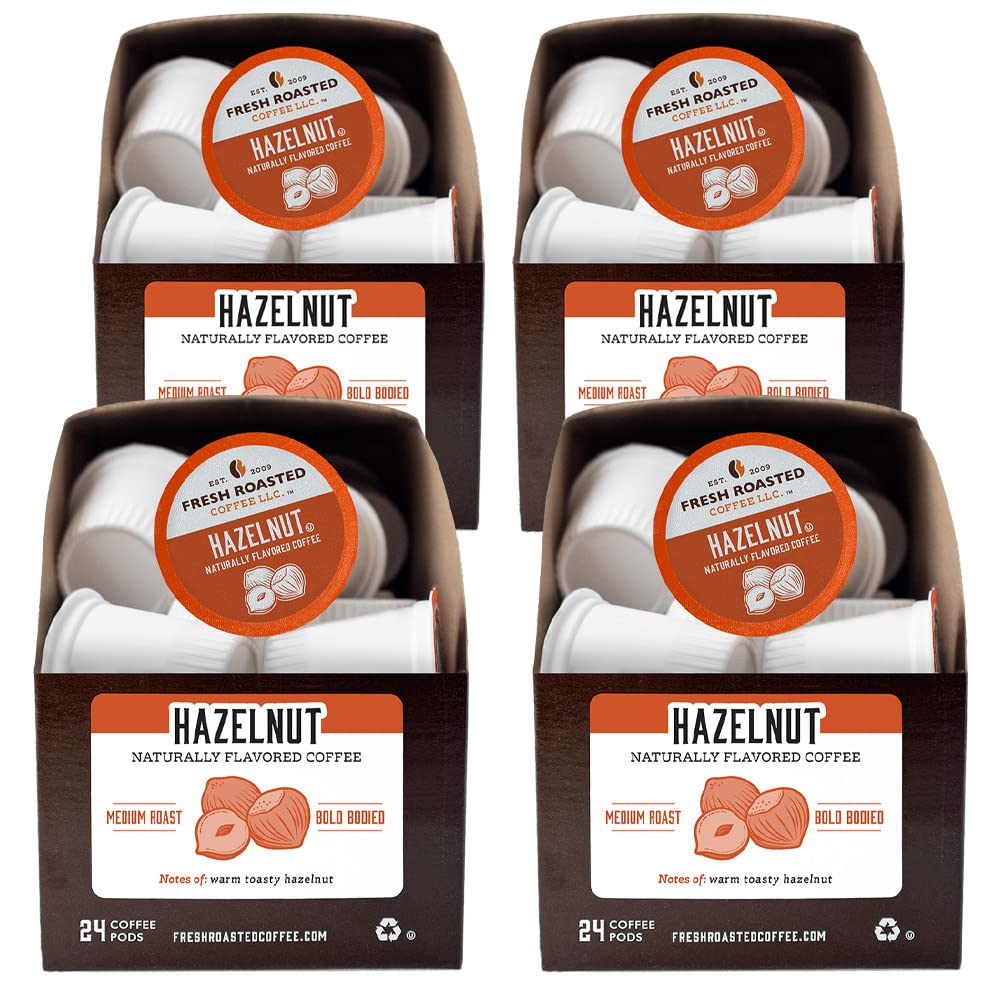 Amazon.com: Fresh Roasted Coffee, Hazelnut, Flavored Coffee Pods, 96 ...