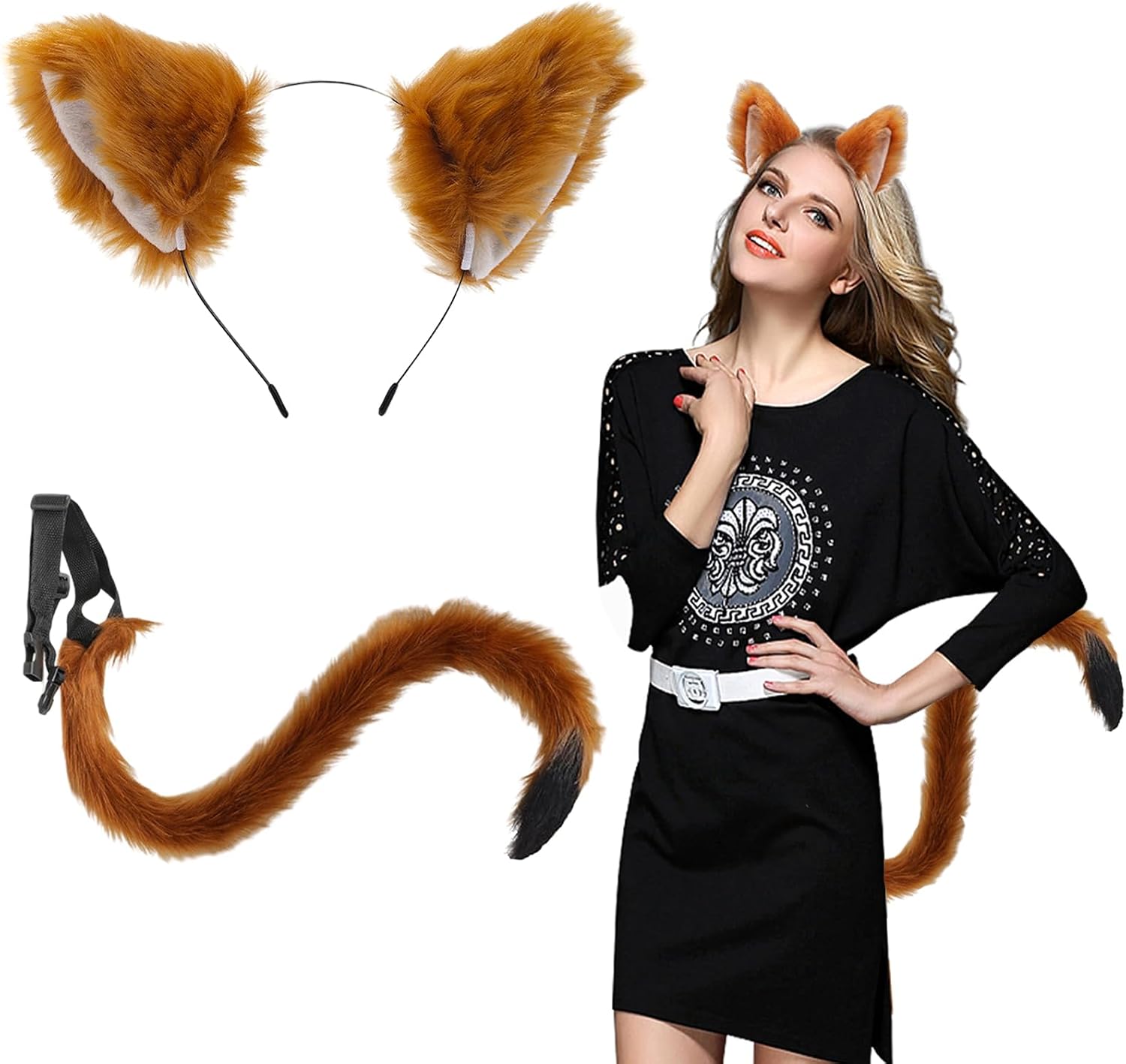 Tbczvx Fox Ears, Fox Costume Included Fox Ears and Tail, Furry Animal ...