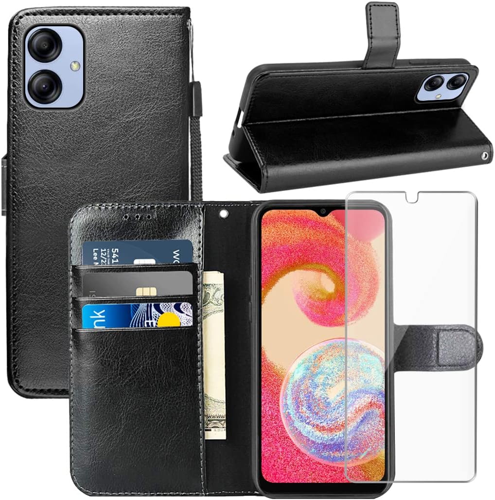 Amazon.com: for Samsung Galaxy A04e Case,with Screen Protector,PU ...