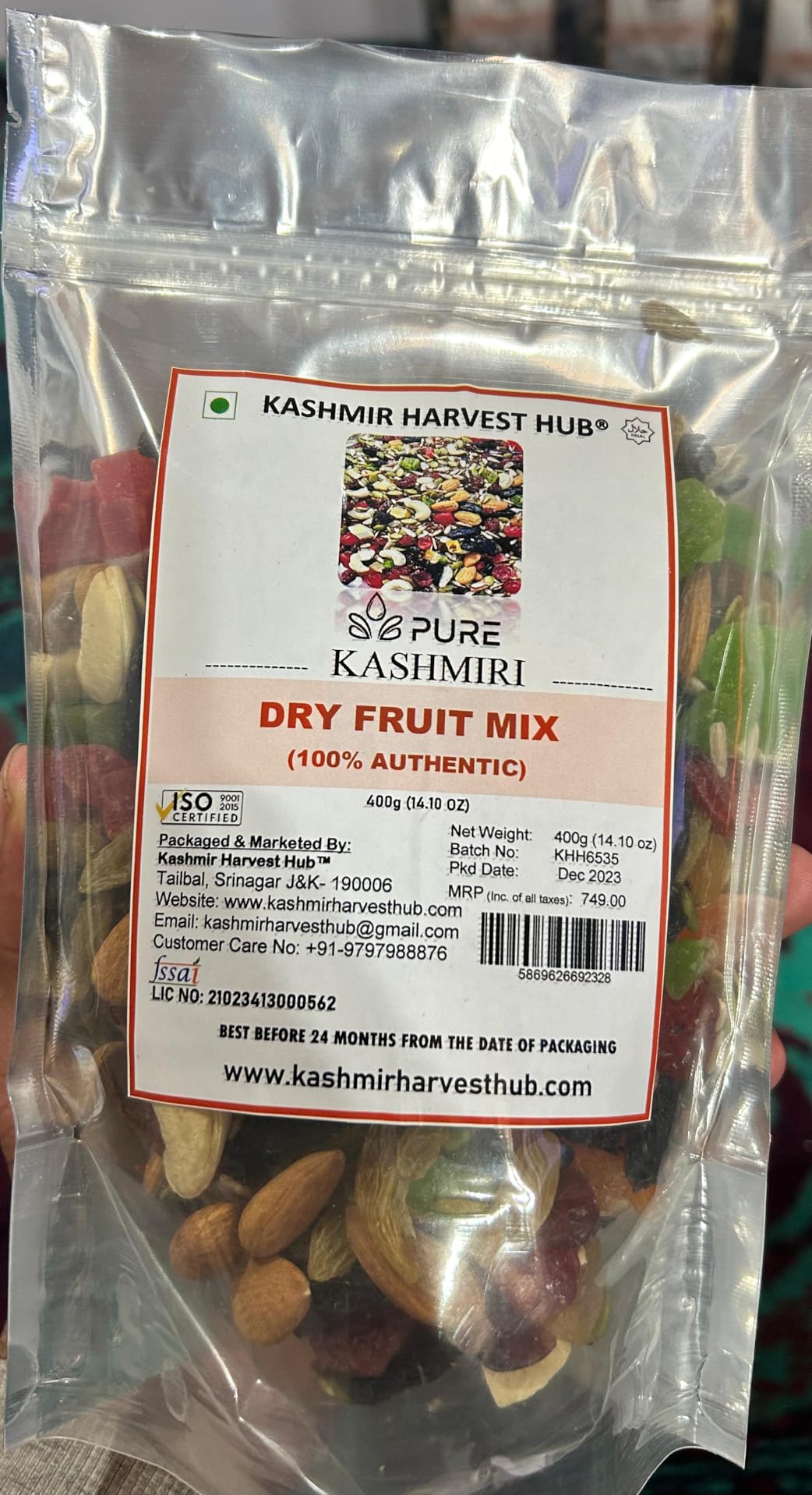 Kashmir Harvest Hub Kashmiri Dry Fruit Mix - 400g | 100% Natural ...