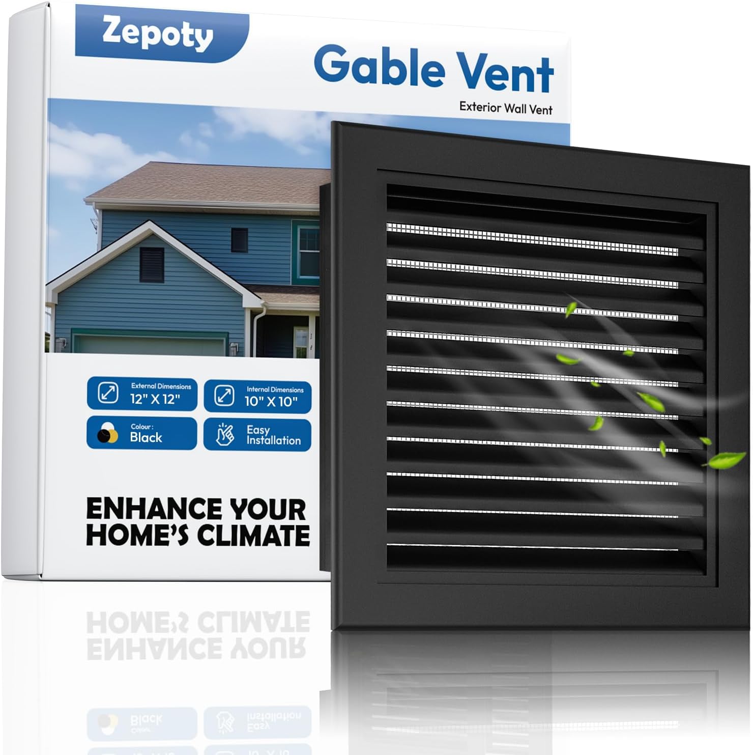 Zepoty 12" X 12" Gable Vent - Premium Aluminum, Sturdy & Stylish Shed ...