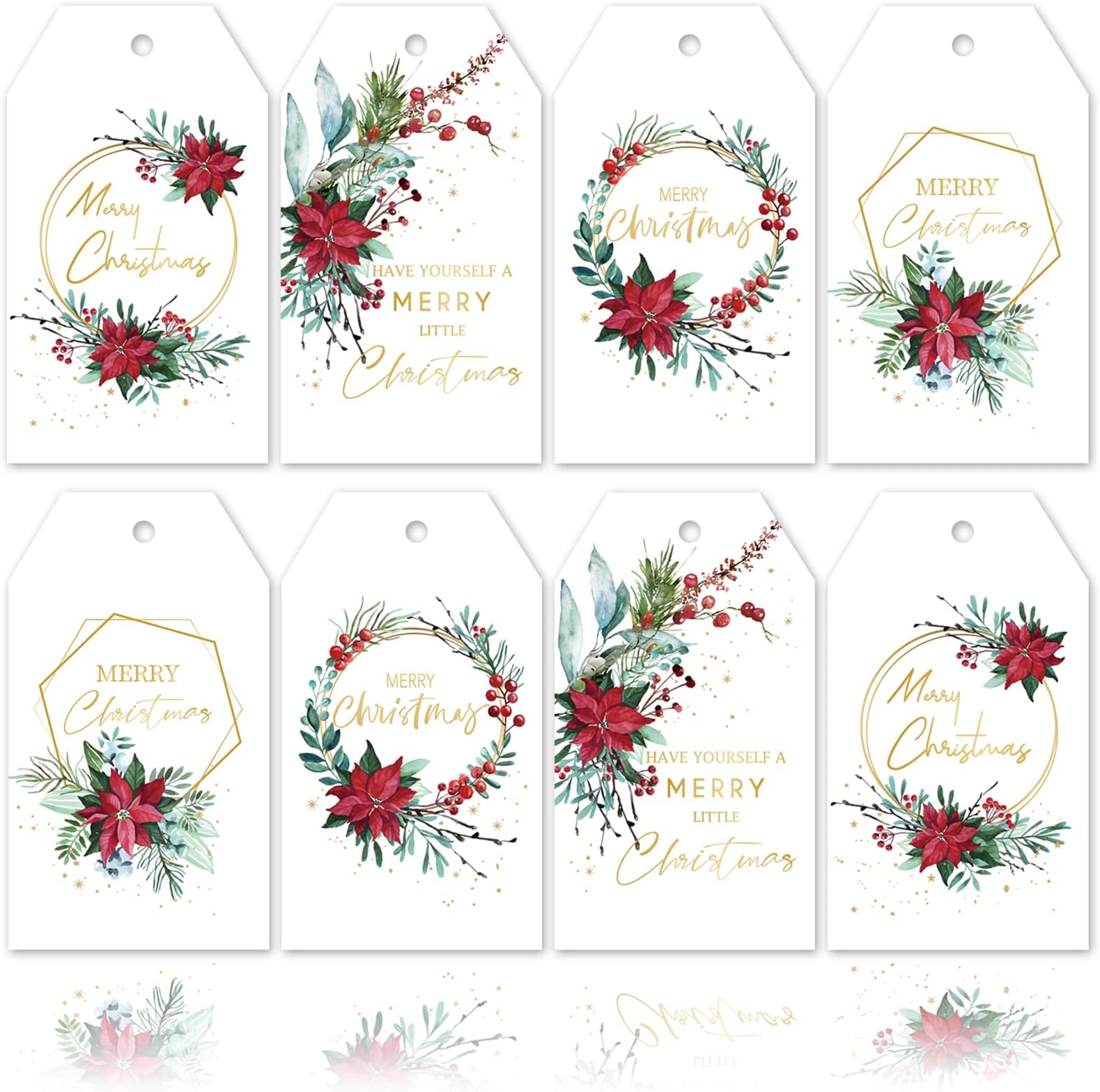 Amazon.com: 50Pcs Christmas Gift Tags with Hemp Rope Christmas Paper ...
