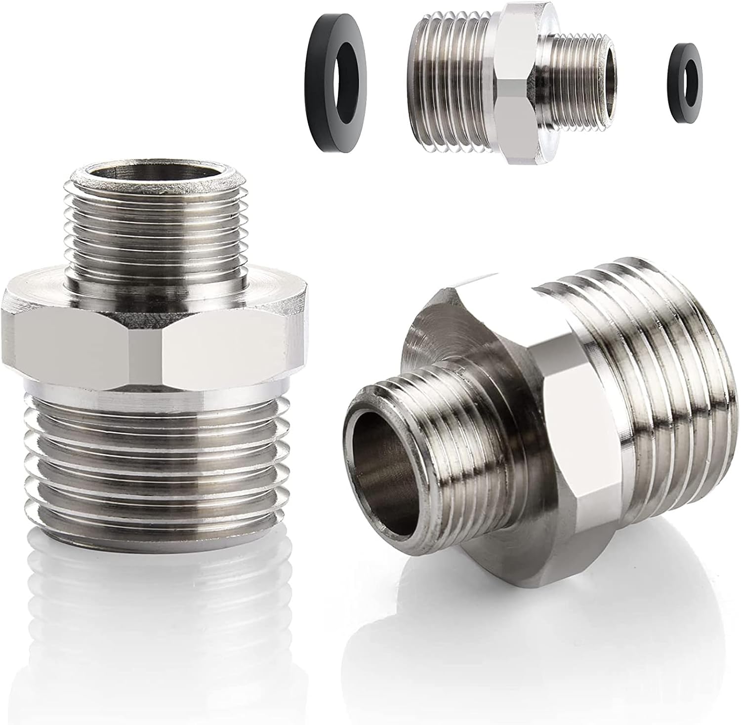 Amazon.com: 1/2 to 3/8 Reducer Faucet Adapter: 2Pack Brass Compression ...