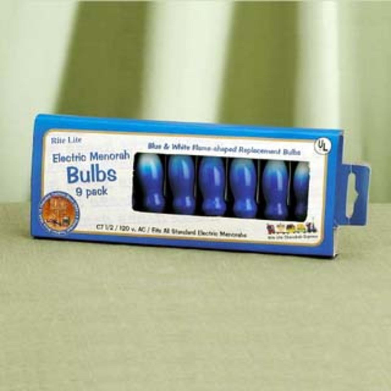 Amazon.com: 9 Pack 3" Electric Menorah Blue & White Flame Shaped ...