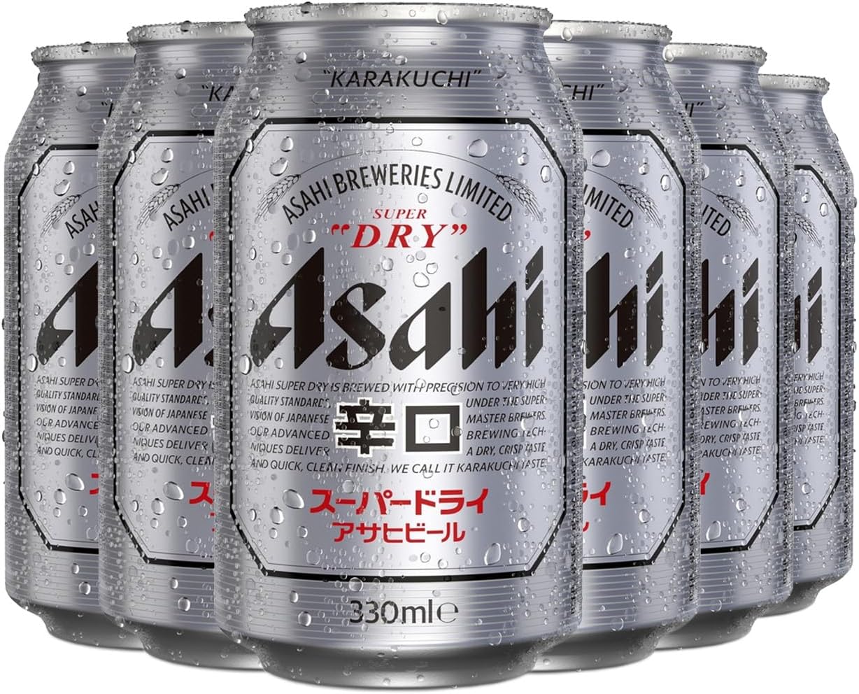 Asahi Super Dry Japanese Premium Lager Beer 5% Abv 6 x 330ml Cans ...