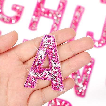 Amazon.com: 26 Piece Rhinestone Iron On Patch A-Z White Pearl Bling ...