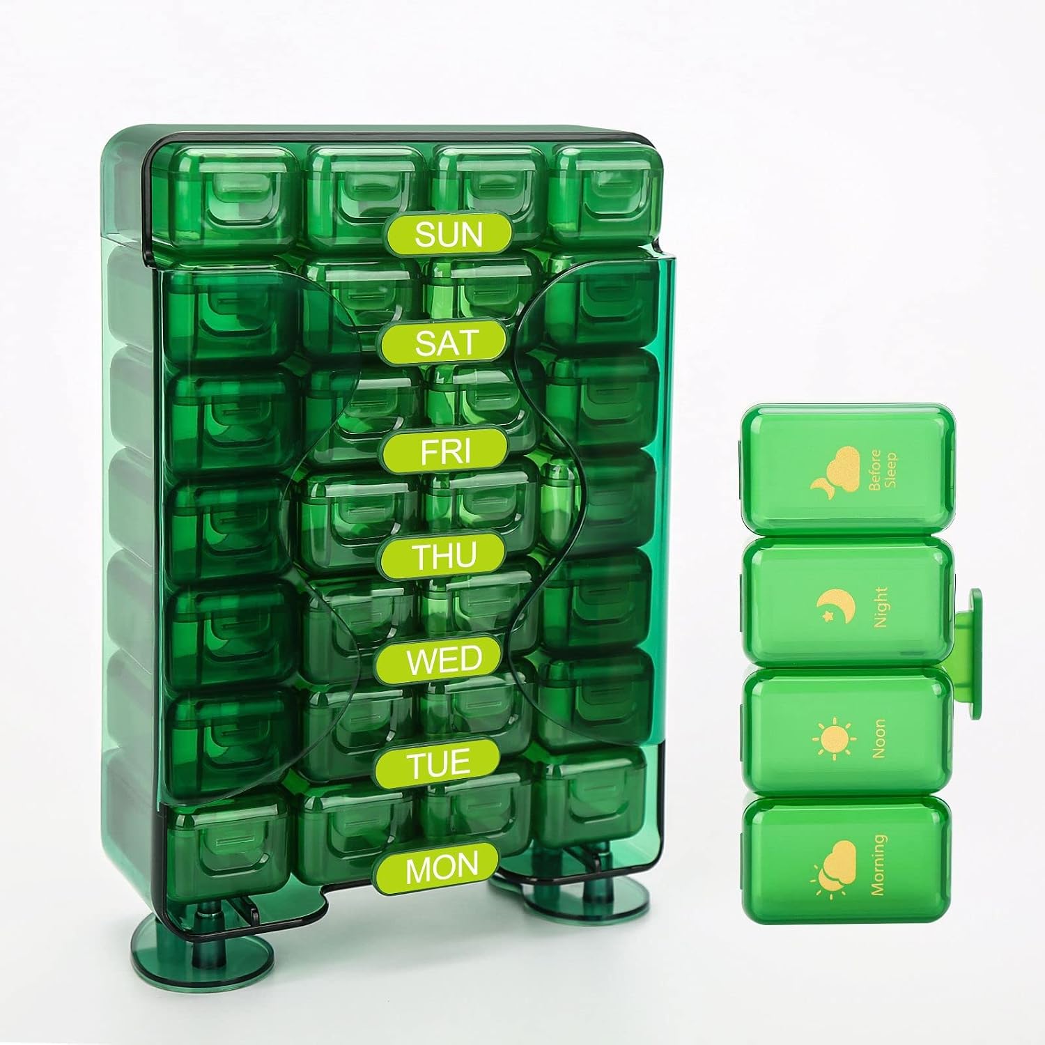 Amazon.com: Portable Travel Pill Box 7 Day with Large Pill Containers ...