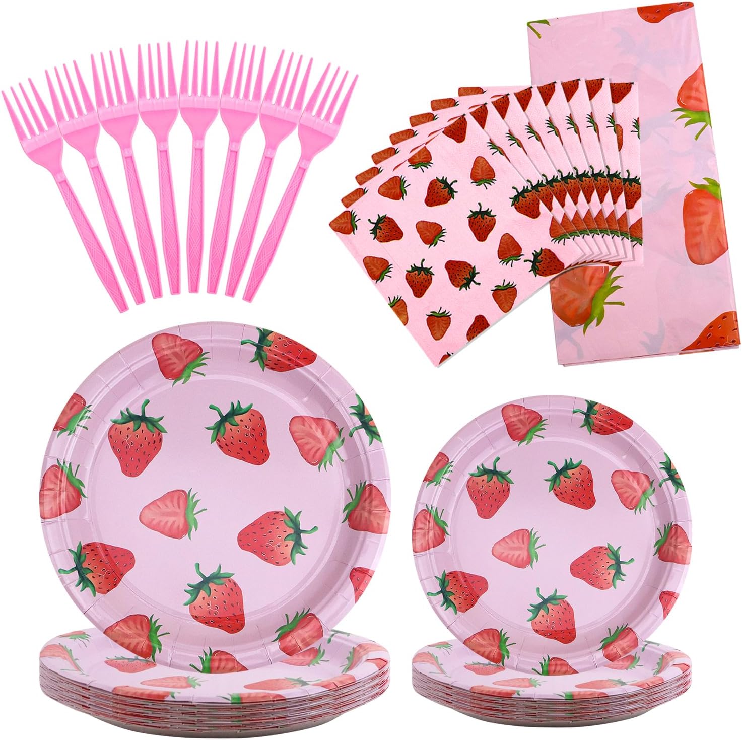Amazon.com: Strawberry Plates Set, 121pcs Strawberry Party Tableware ...