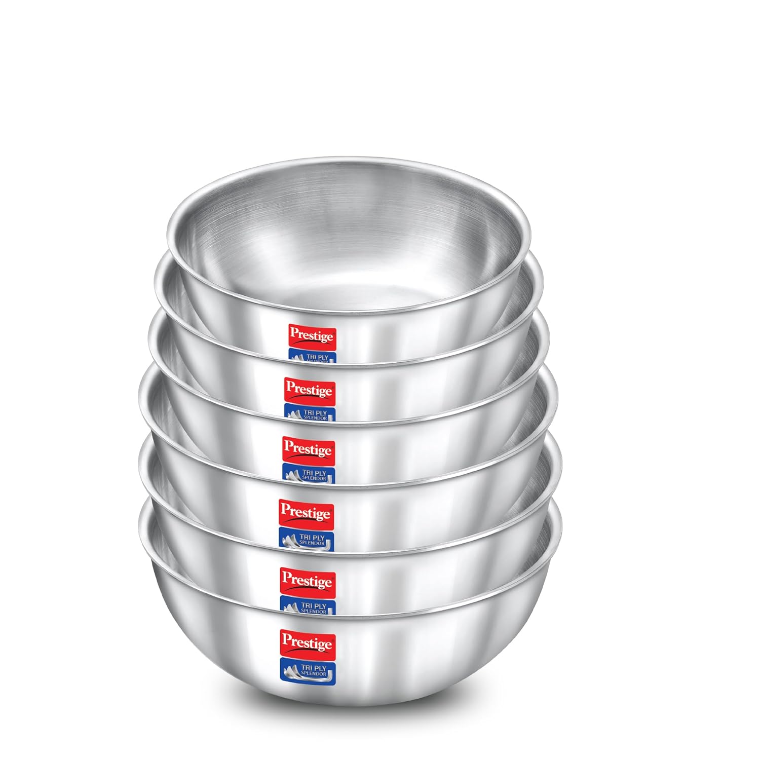 Buy Prestige 6-Piece Tri-Ply Stainless Steel Tasla Kadai Set with Free ...