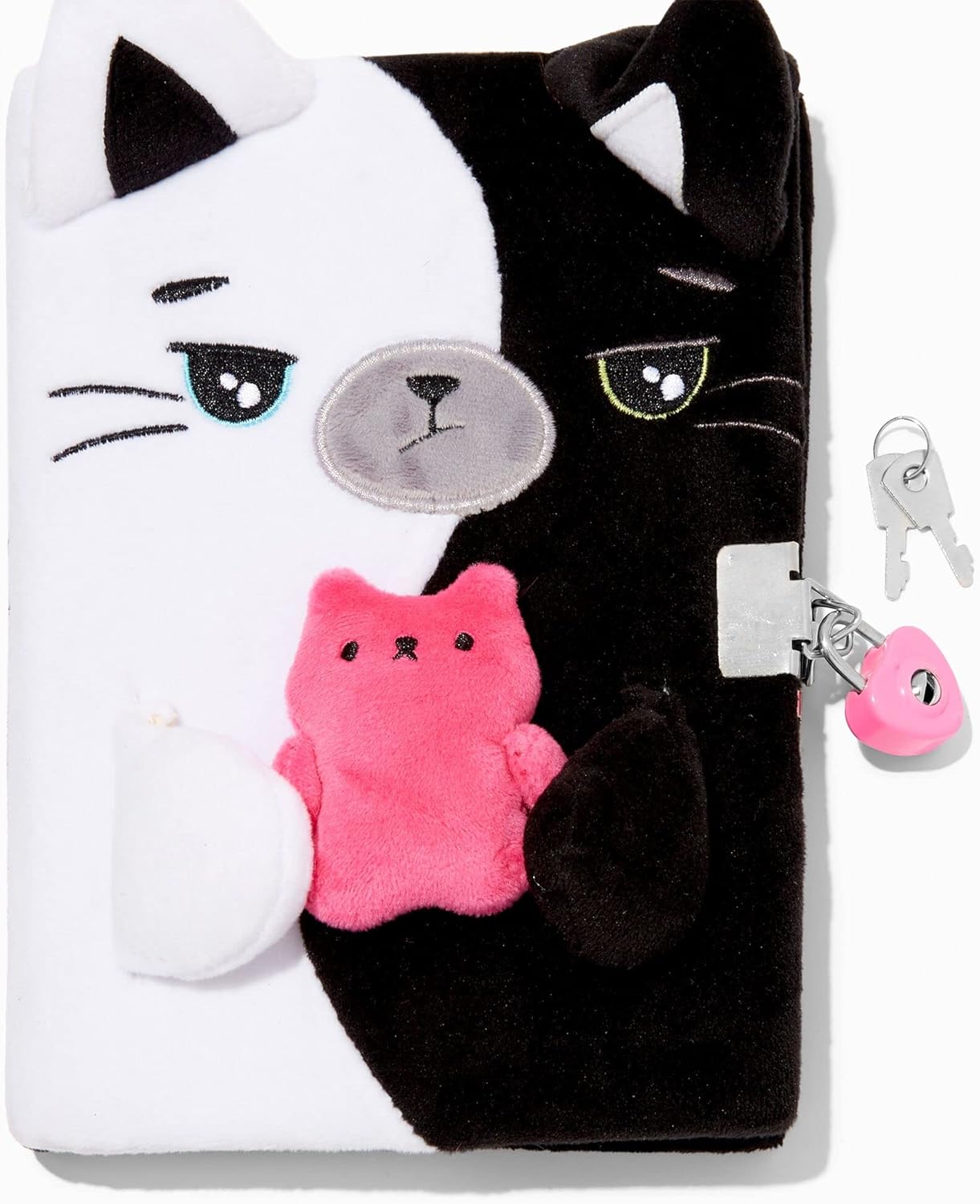 Amazon.com: Claire's Diary With Lock For Girls | Moody Cat– Black and ...