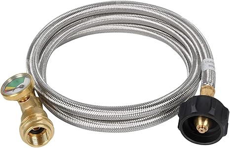 Amazon.com : GasSaf 5FT Propane Tank Extension Hose with Gauge ...