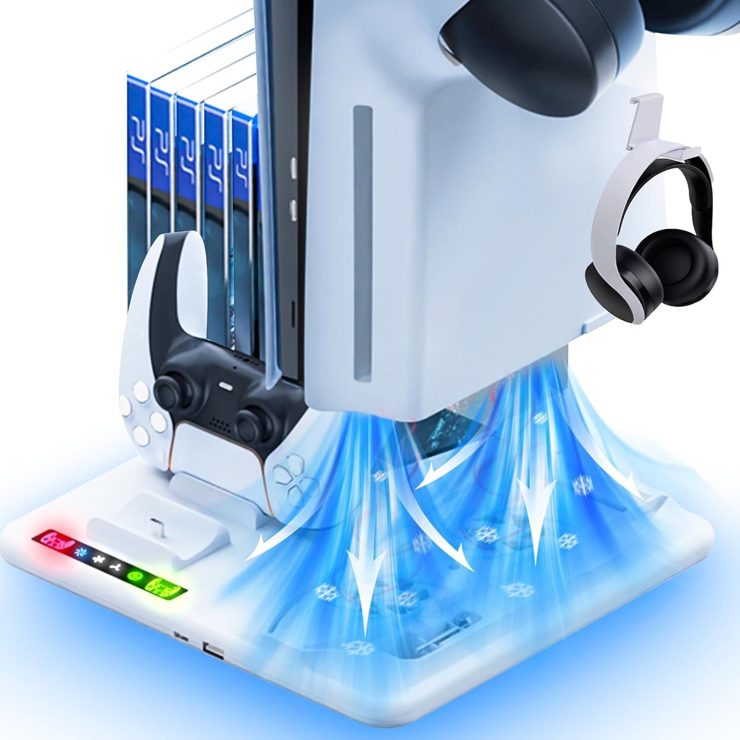 Amazon.com: abroive PS5 Slim Cooling Stand with Controller Charging ...