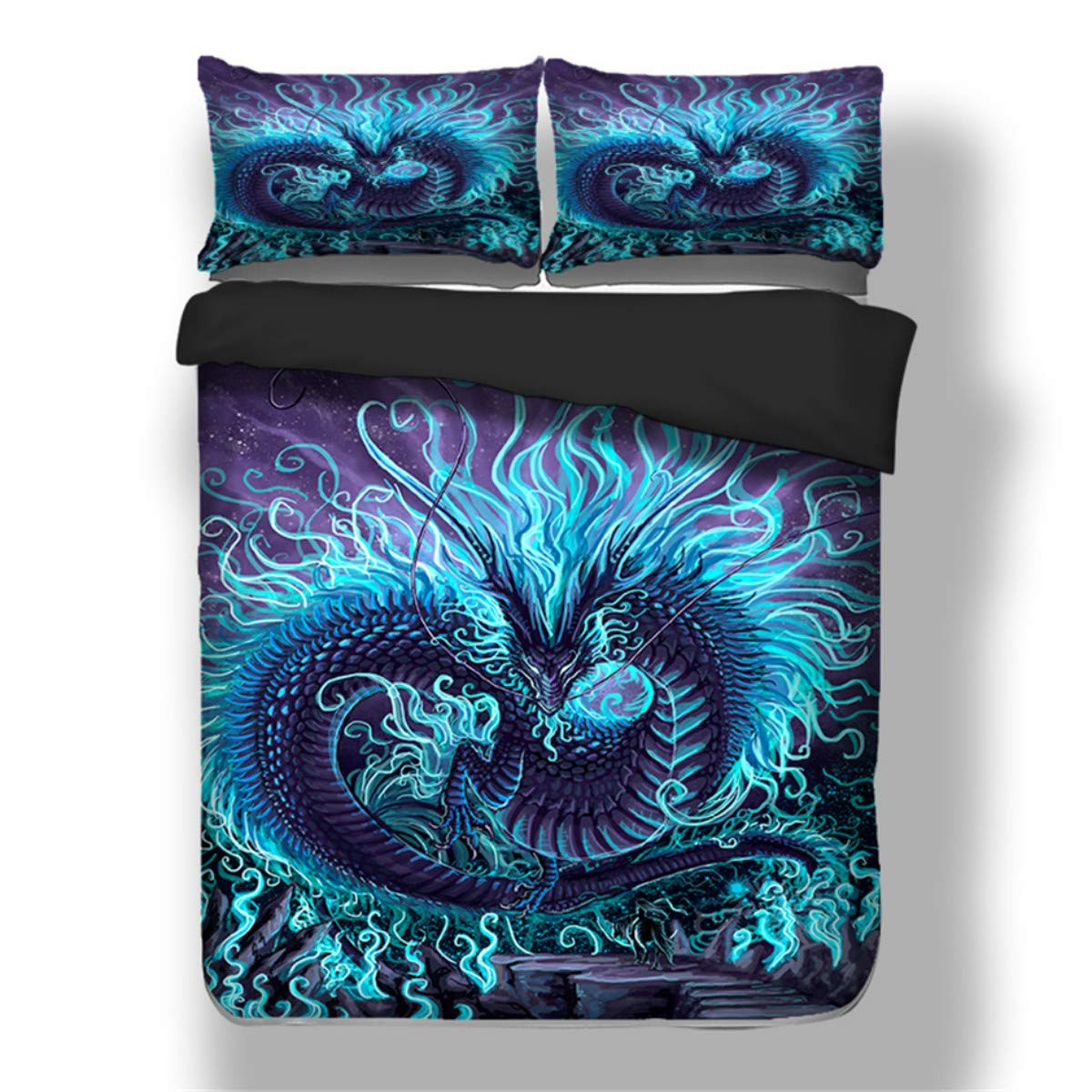 Amazon.com: 3D Blue Dragon Bedding Set Chinese Dragon Full Queen Duvet ...