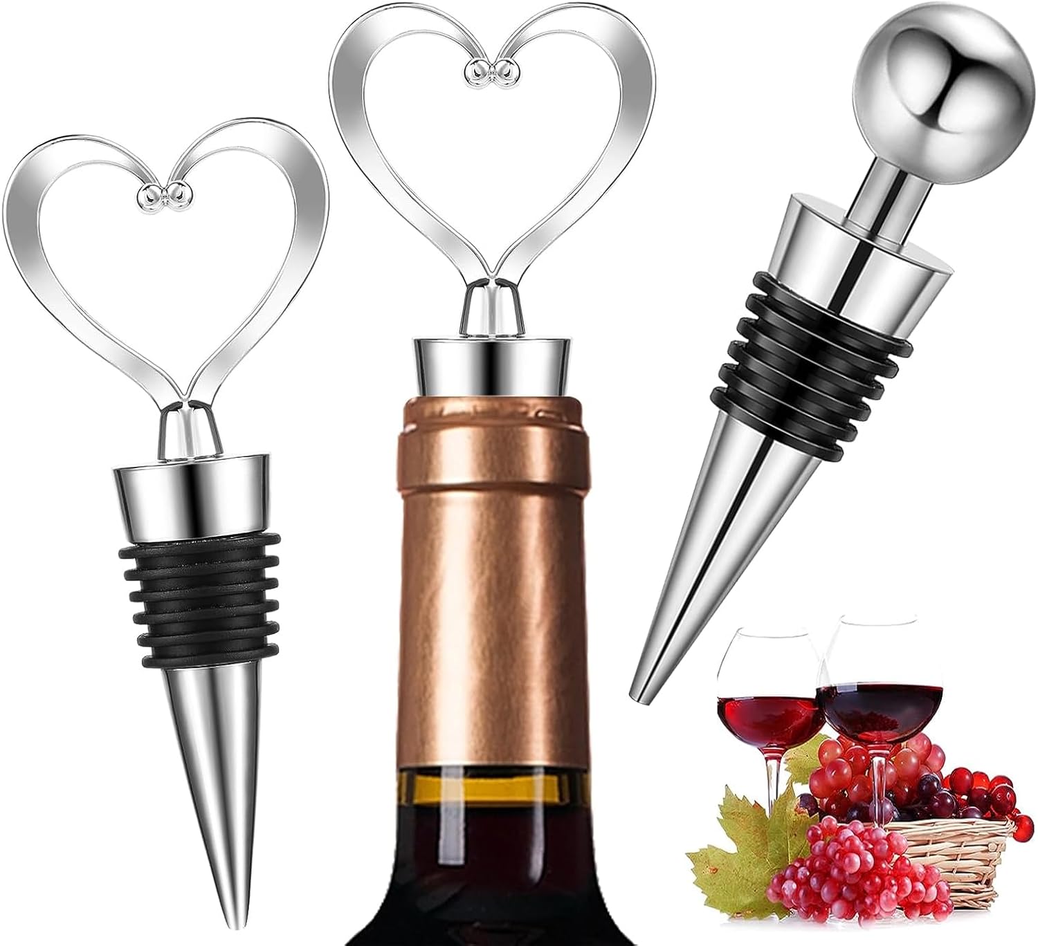 Wine Bottle Stoppers,2PCS Wine Stoppers for Bottles,Bottle Stoppers for ...