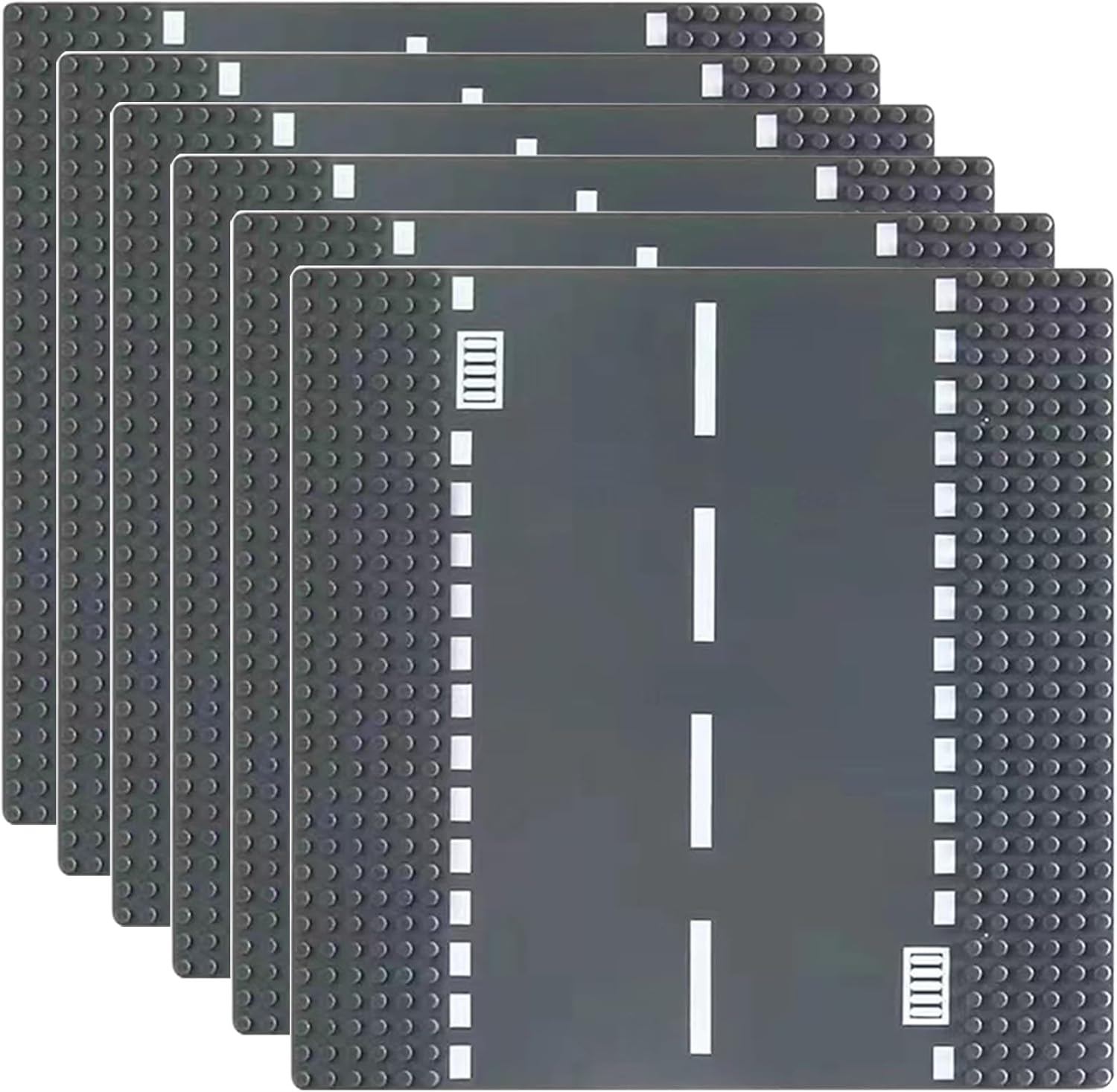 Classic Road Baseplates for Lego City Street, 10" x 10" Building Brick ...