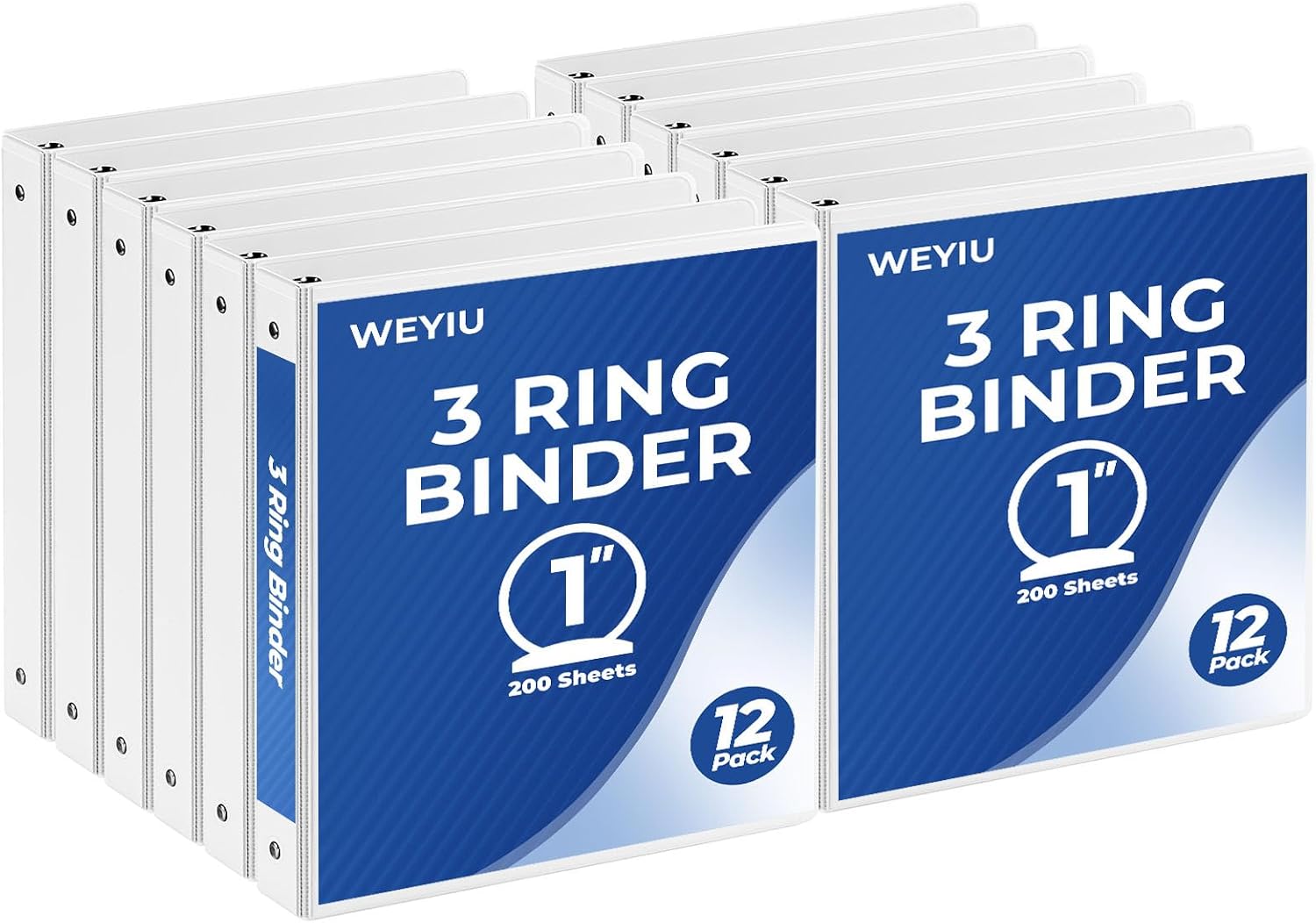 Amazon.com : 1 inch 3 Ring Binder, 1" Round Ring Binders with 2 ...