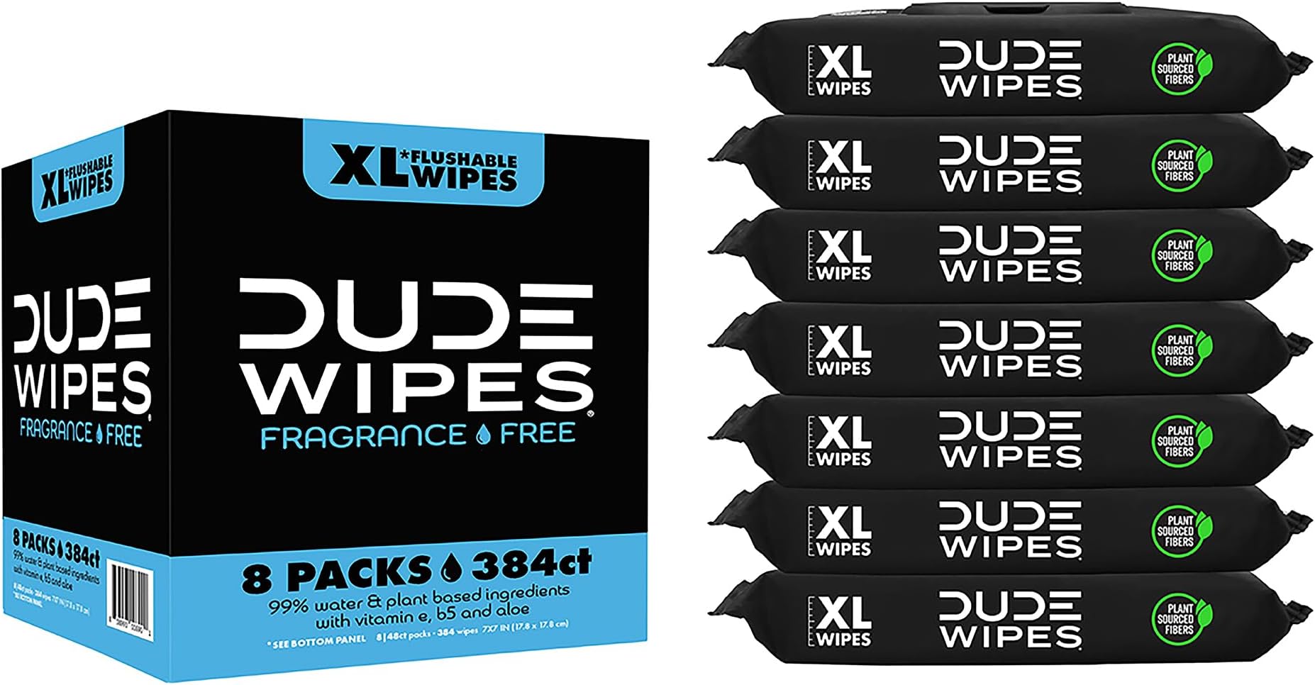 Amazon.com: DUDE Wipes - Flushable 8 Pack, 384 Count - Fragrance Free ...