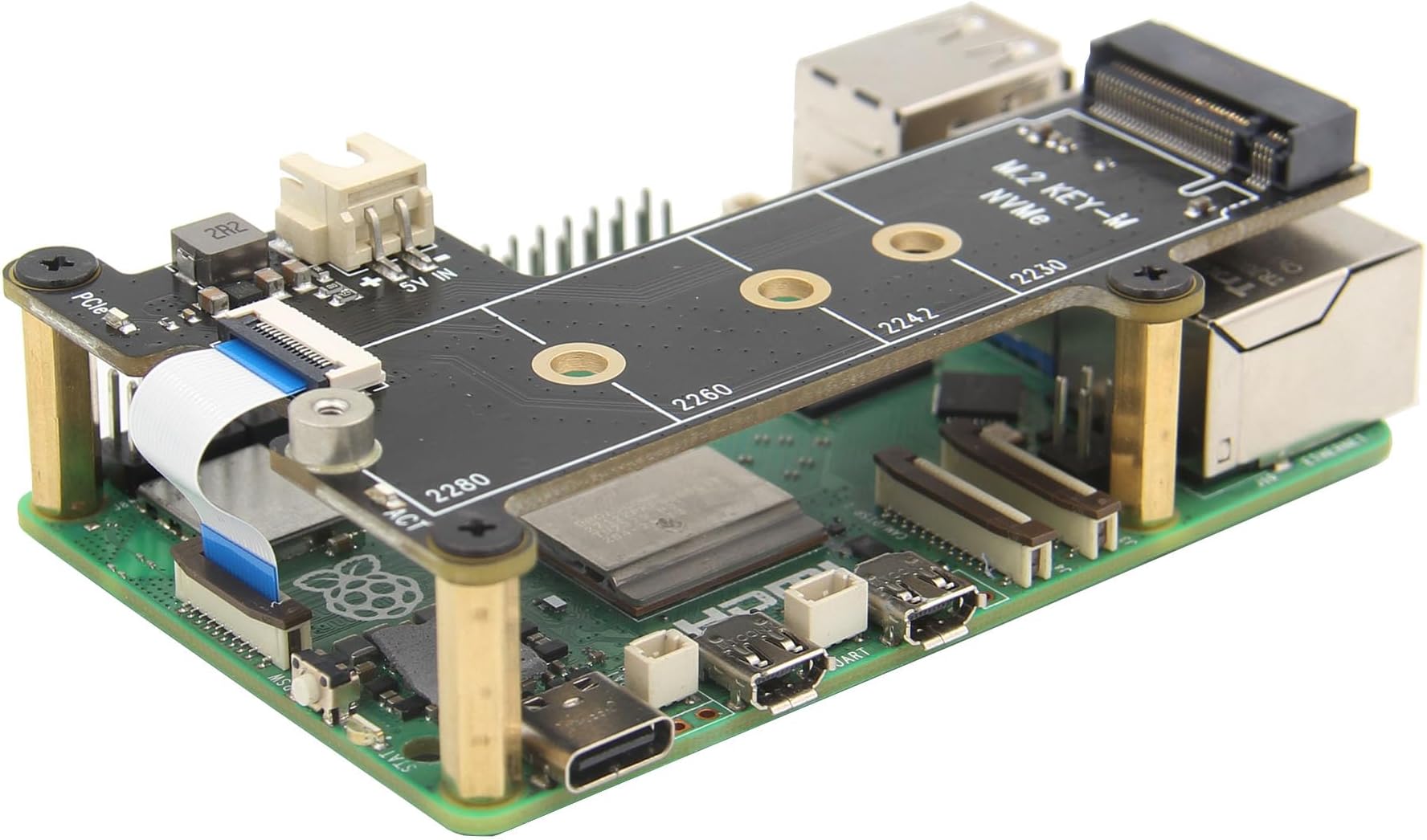 Amazon.co.jp: Geekworm X1001 V1.1 PCIe NVMe M.2 SSD 2280拡張ボード、Raspberry ...