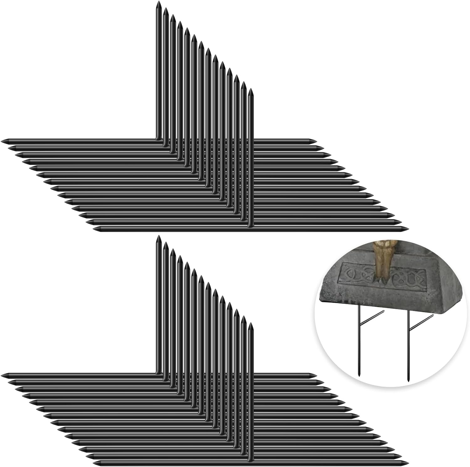 28PCS Metal Halloween Tombstone Stakes 6.5"X3" T Shaped Tombstone ...