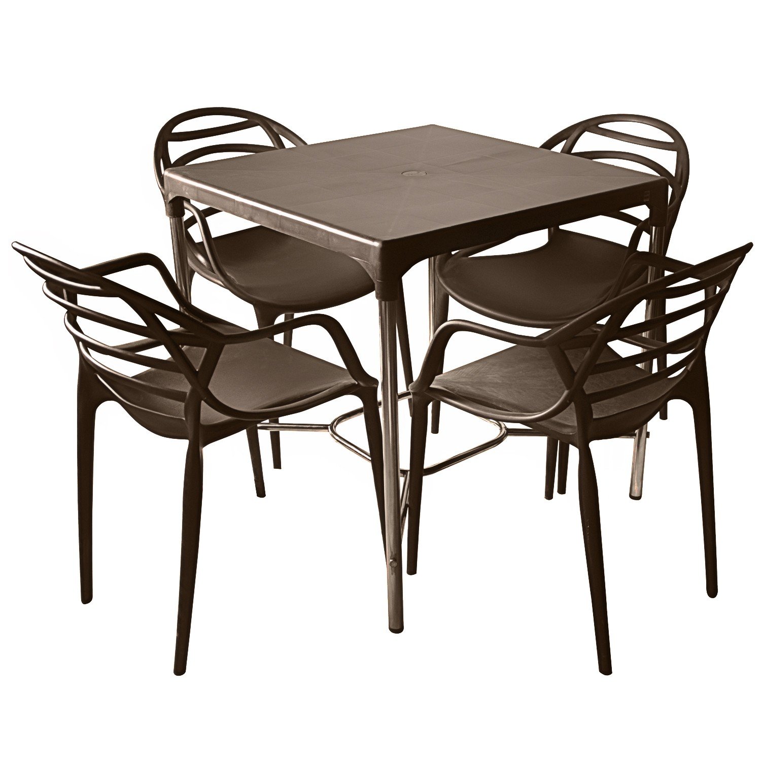 Cello Croma DLX Atria Four Seater Dining Table Set (Brown) : Amazon.in ...