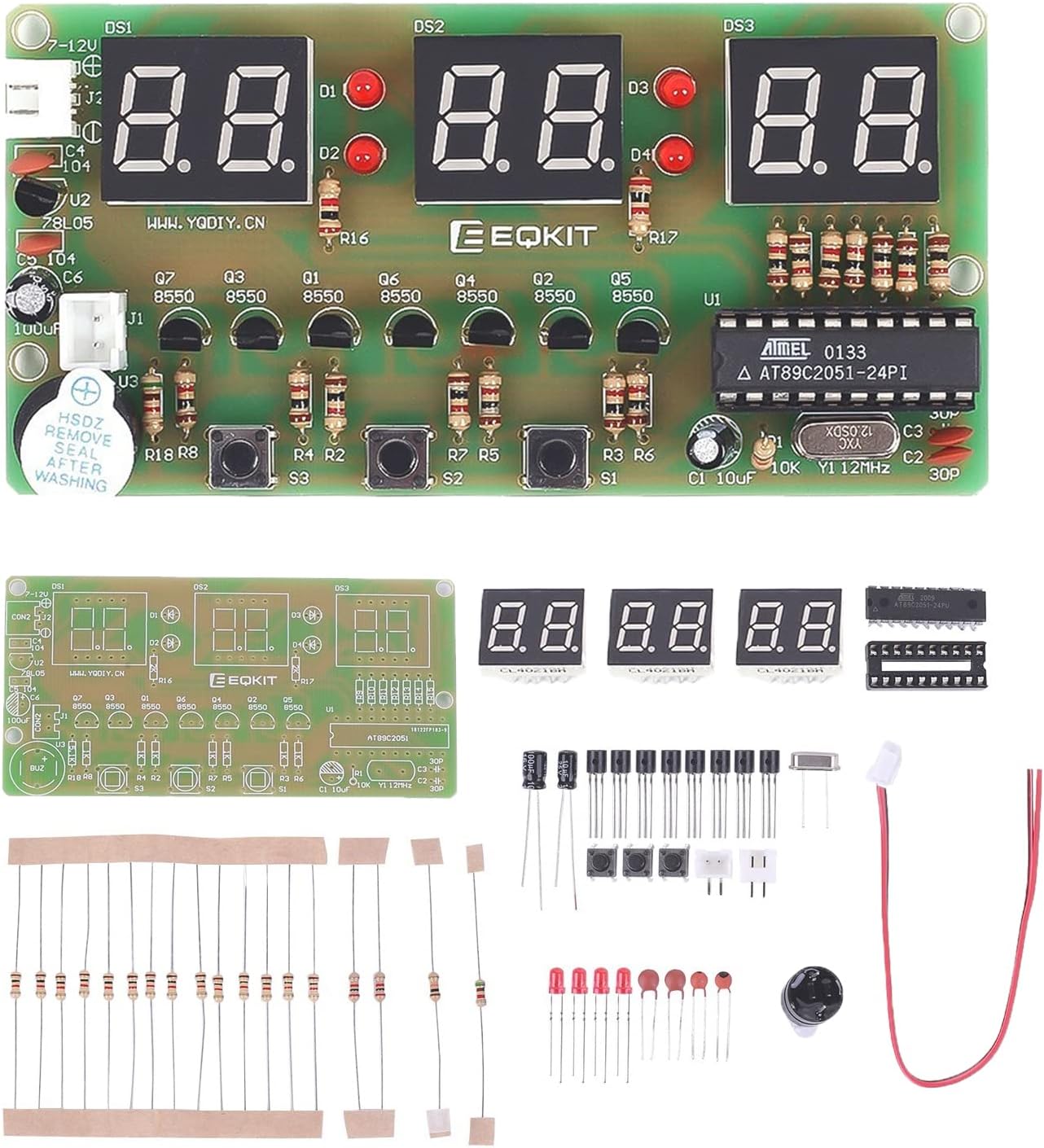 Amazon.com: IS Soldering Project Clock, Icstation 6-Bit Digital Clock ...
