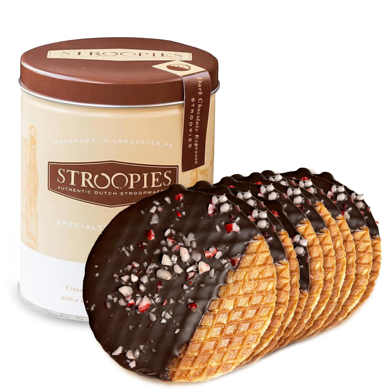 Amazon.com: 10 Peppermint Sprinkled Stroopwafels - Caramel Filled ...