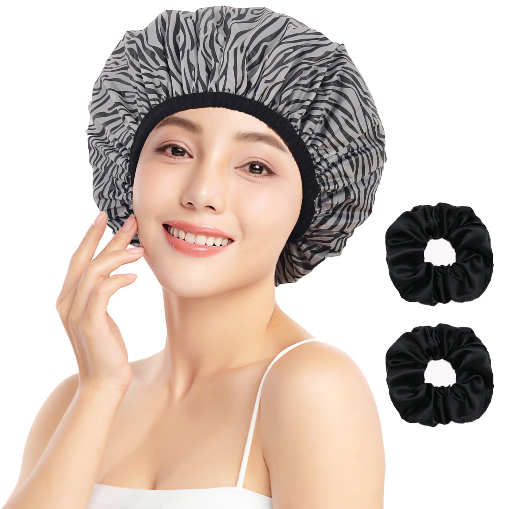 Amazon.com : Shower Cap for Women, Shower Caps for Women Reusable ...