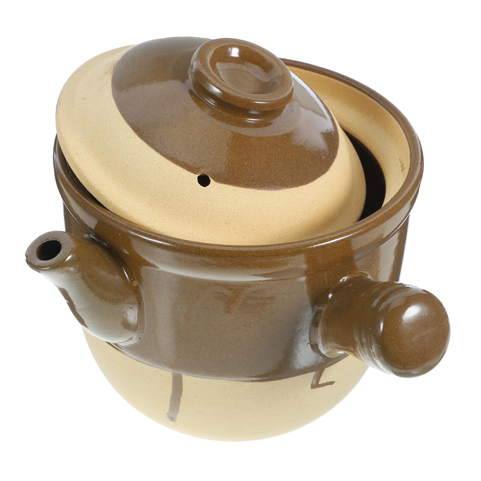 Amazon | NUOLUX 1個 薬壷 フライパン 奉仕する 調理用蒸し器 トルティーヤウォーマー ラメキン 蓋 やかん キャセロールスキレット 漢方セラミックポット キッチン調理器具 ...