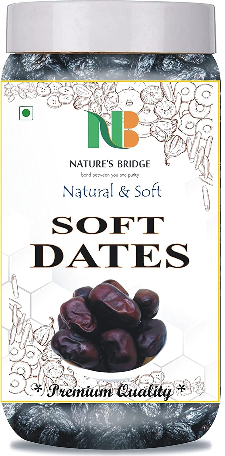 Amazon.com : Nature's Bridge Soft Dates 400 Gm Jar | Dates Khajur ...