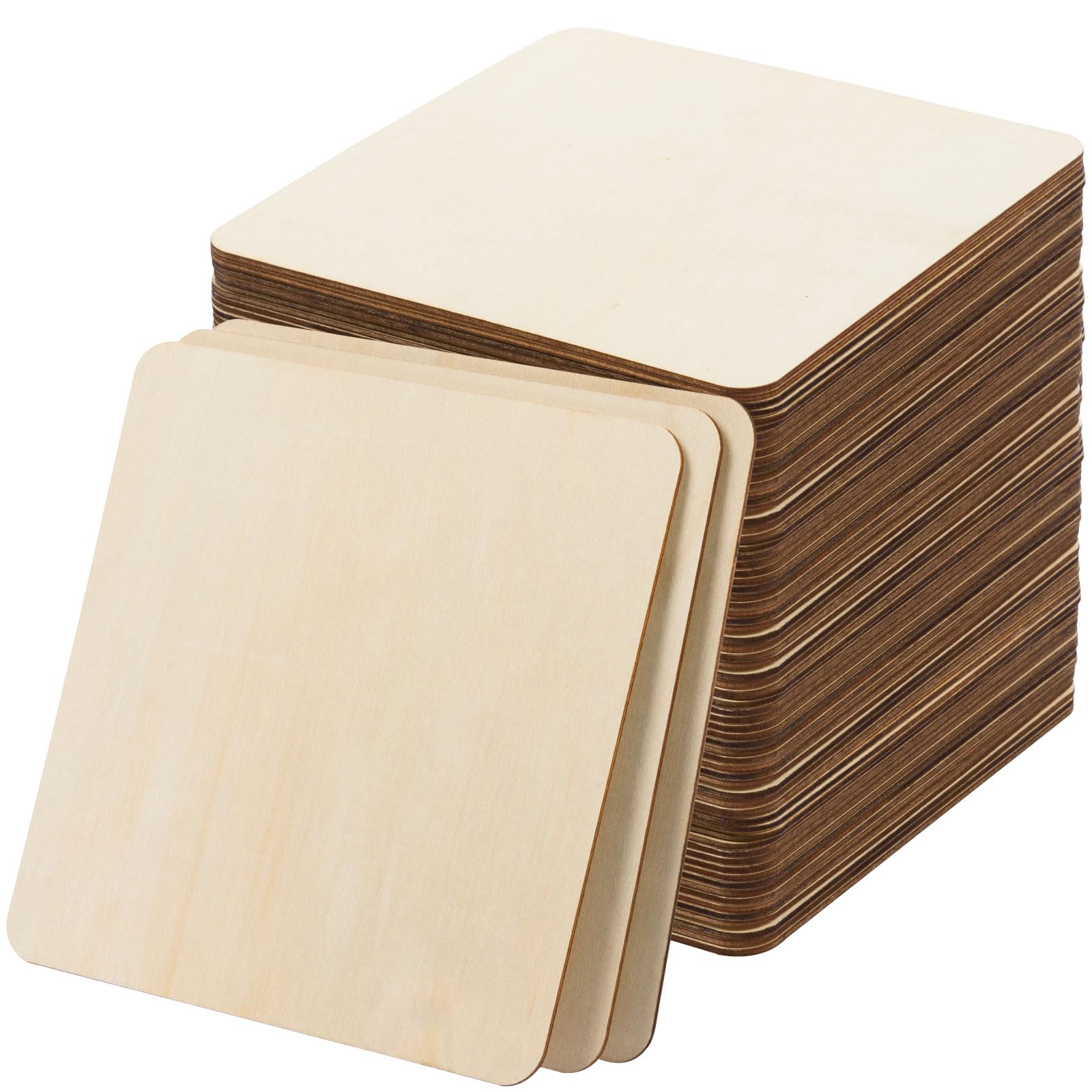 Amazon.com: FOBSME 80 Pcs Unfinished Wood Pieces 6x6 Inch Blank Wooden ...
