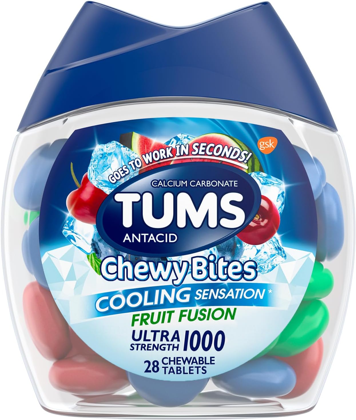 Amazon.com: Tums Chewy Bites Fast Cooling Sensation Antacid, Fruit ...