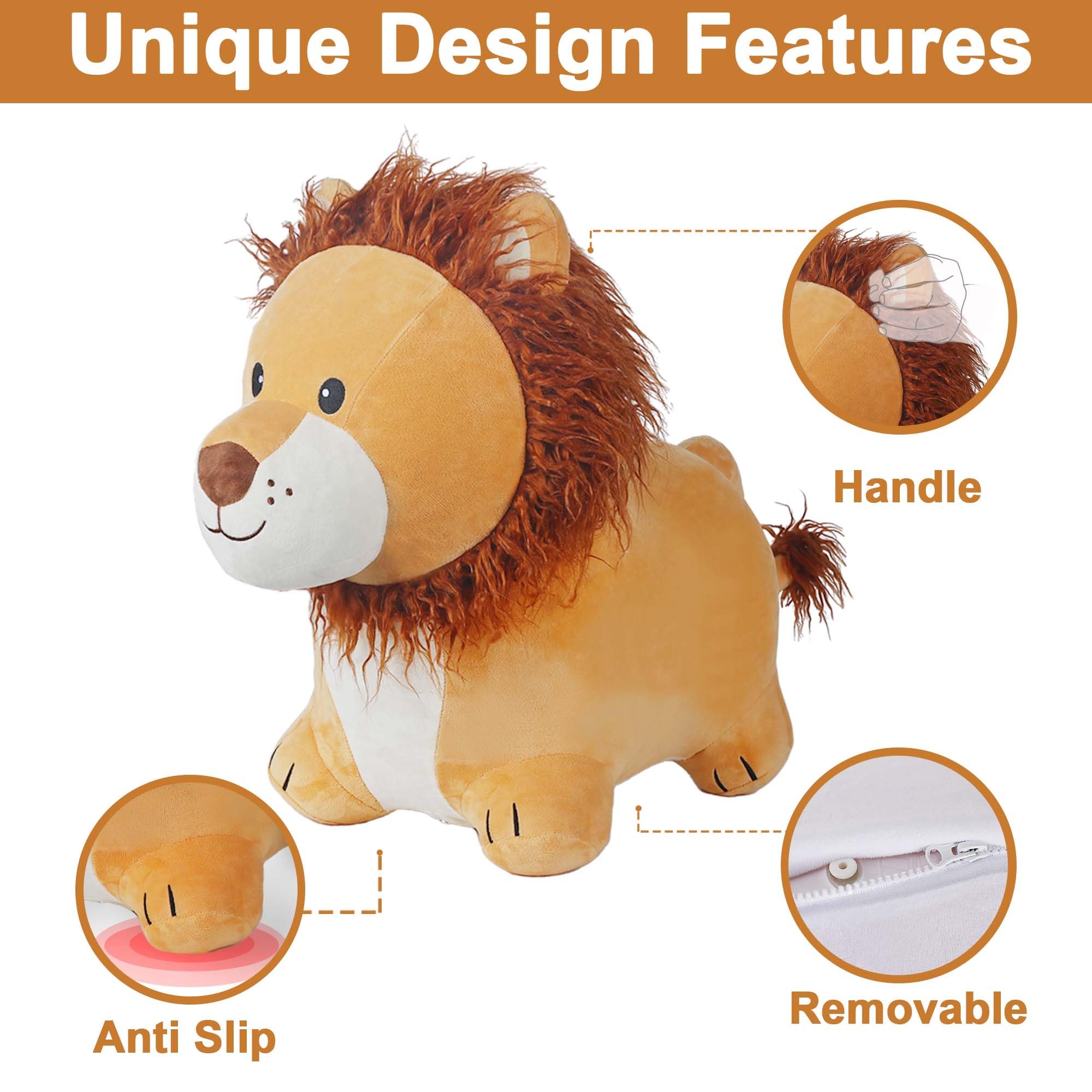 iPlay, iLearn Bouncy Pals Lion Hopper Toy, Toddler Plush Bouncing ...