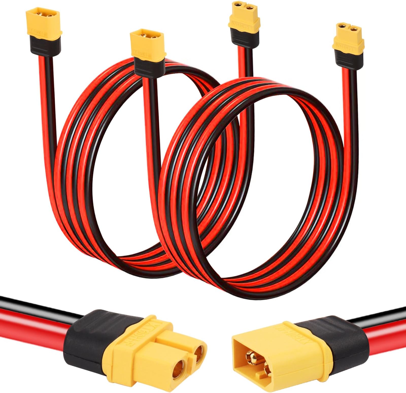 Amazon.com: GELRHONR XT60 Extension Cable,12AWG 30A XT60 Male to XT60 ...