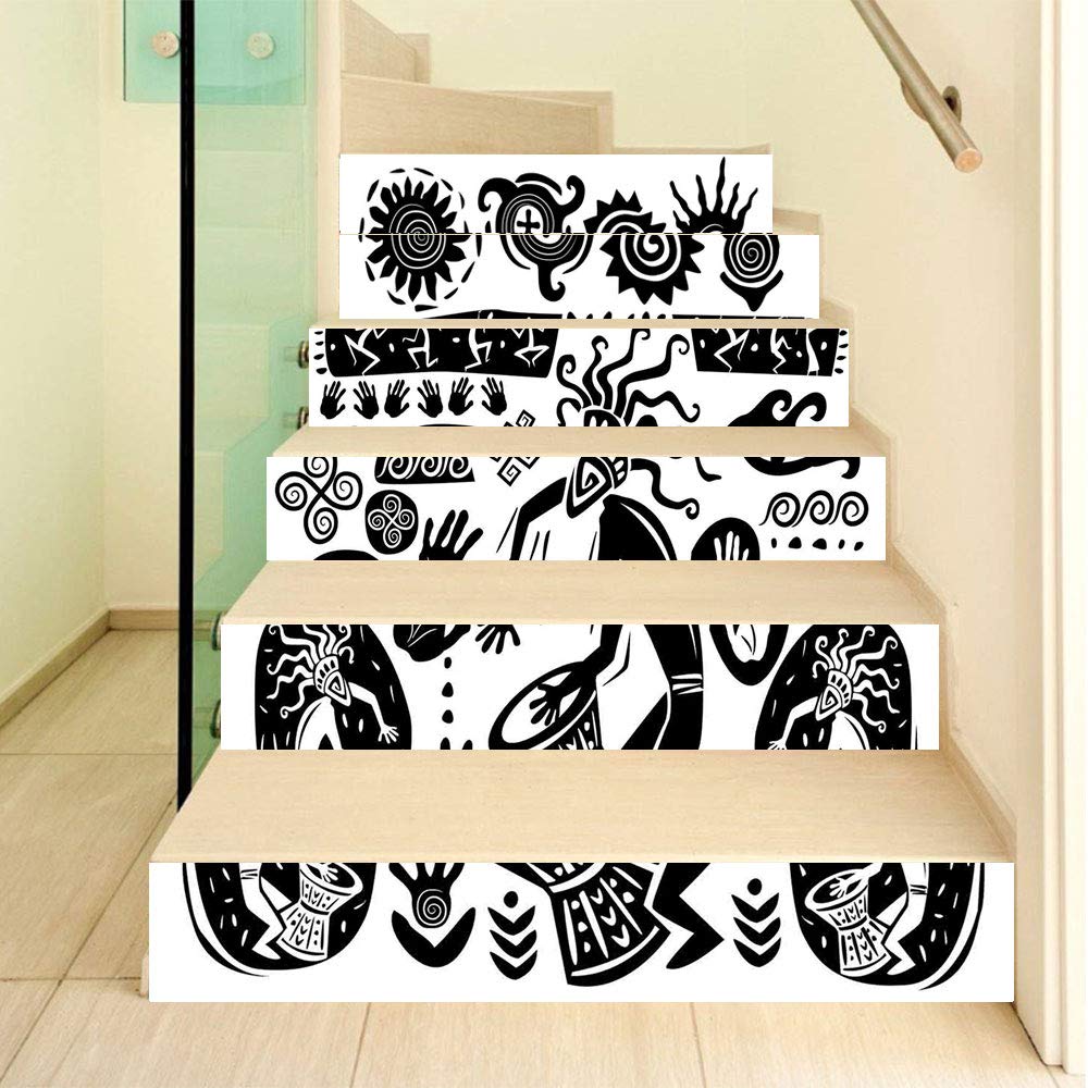 Buy Primitive 3D Stair Stickers Decals-6Pcs/Set,Prehistoric Cave ...