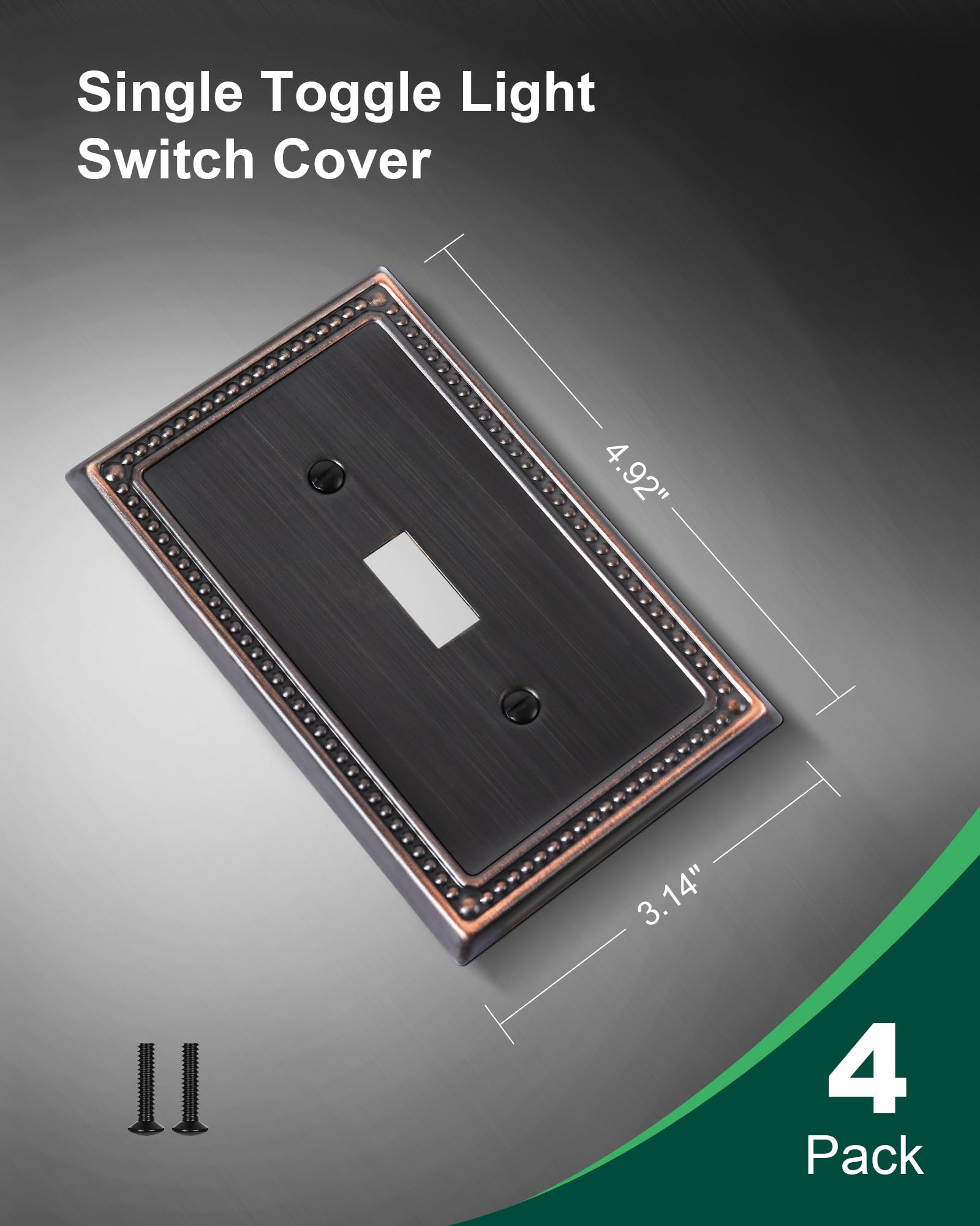 Snapklik.com : TREEWELL 4-Pack Single Toggle Light Switch Cover Plate