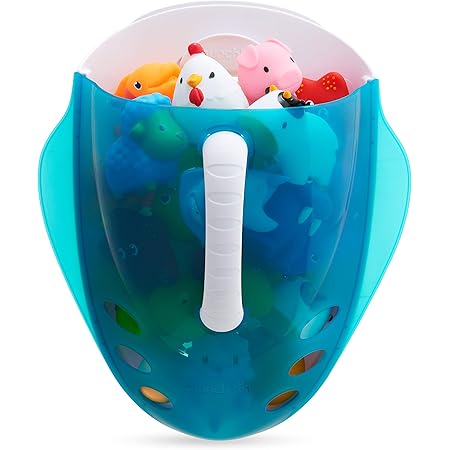 Amazon.com : Munchkin Scoop Drain and Store Bath Toy Organizer, Blue ...