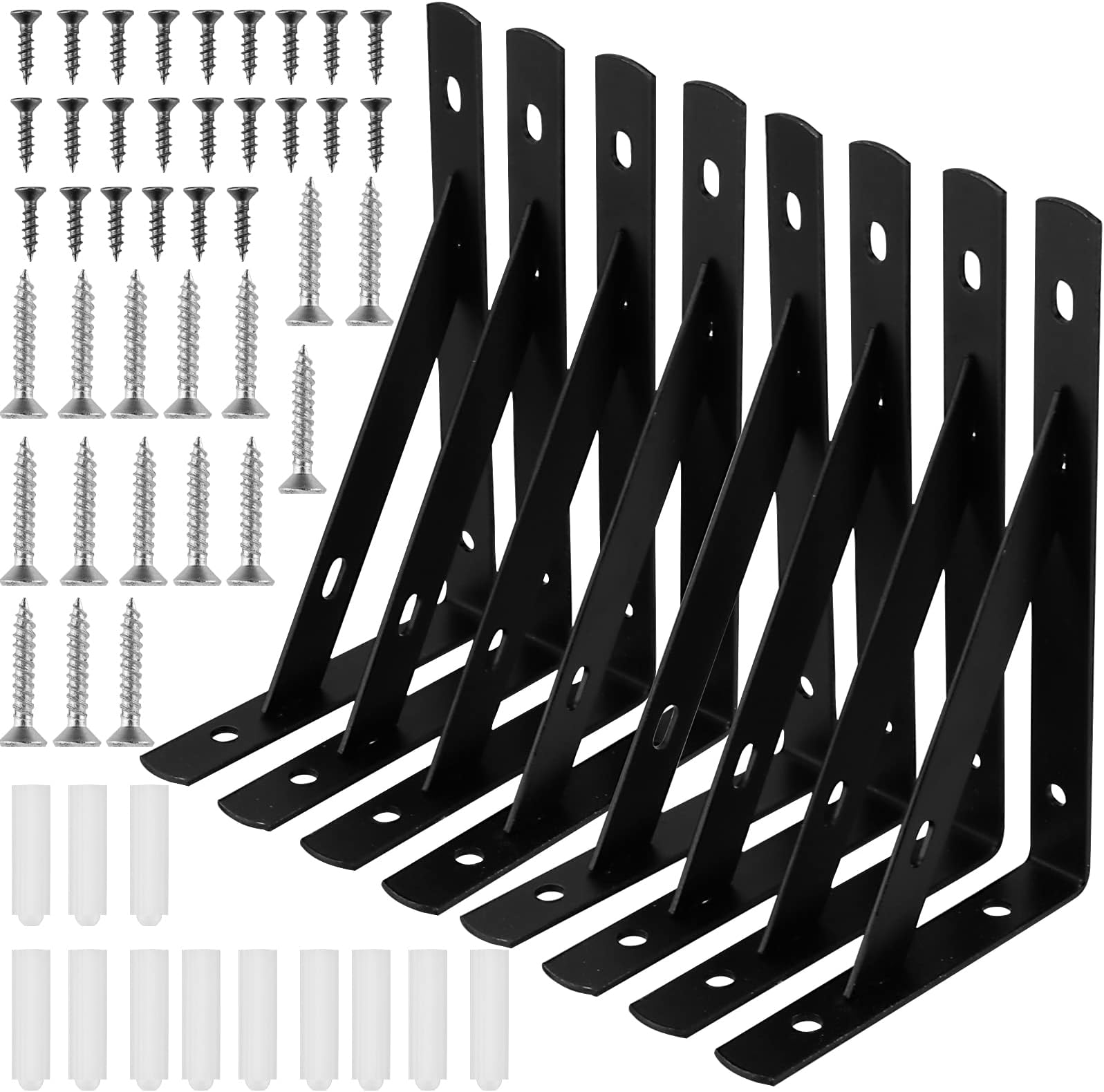 Ouvin Wall Shelf Brackets 6 Pack Triangle Shelf Brackets for Shelves ...