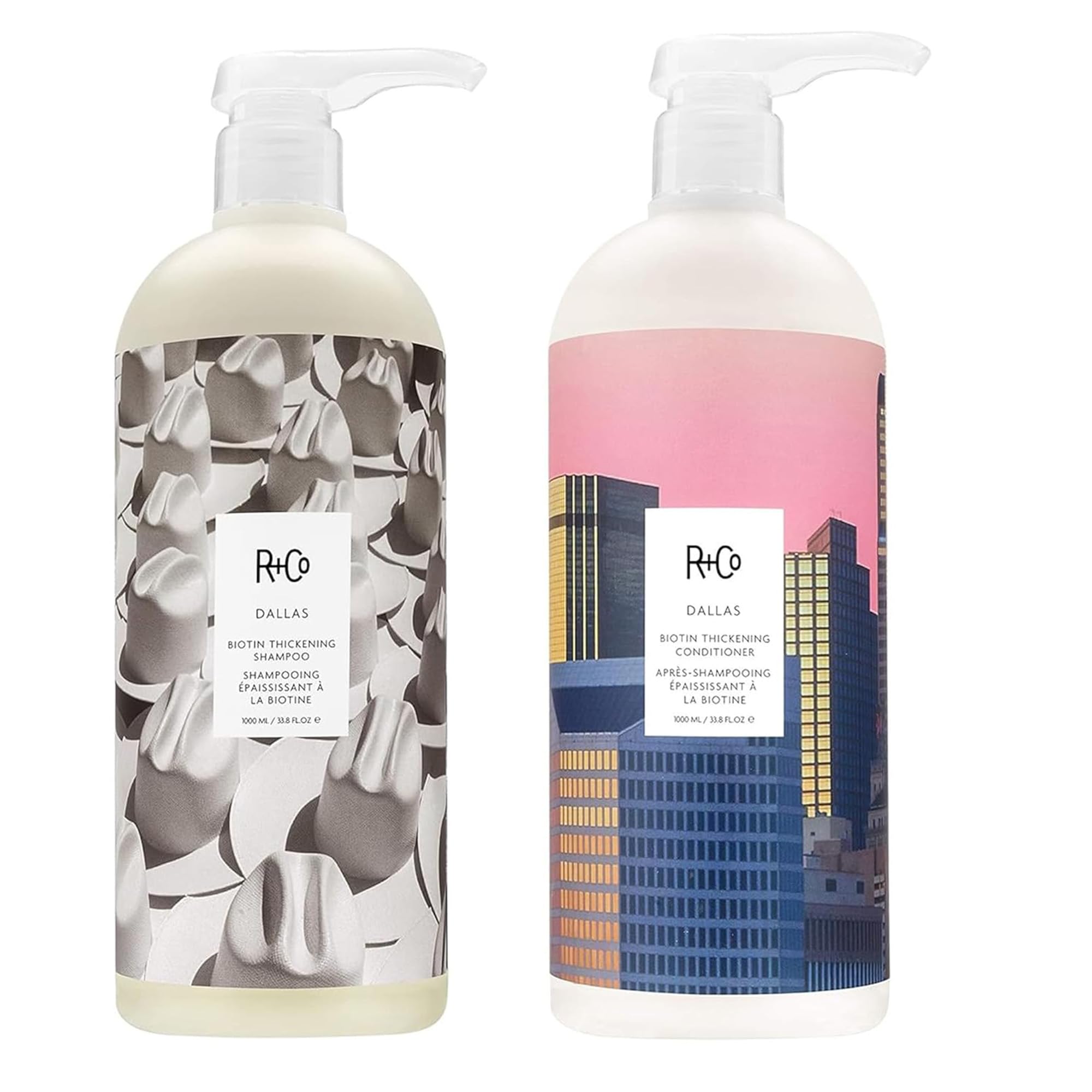 Amazon.com : R+Co Dallas Biotin Hair Shampoo and Conditioner Set (1 ...