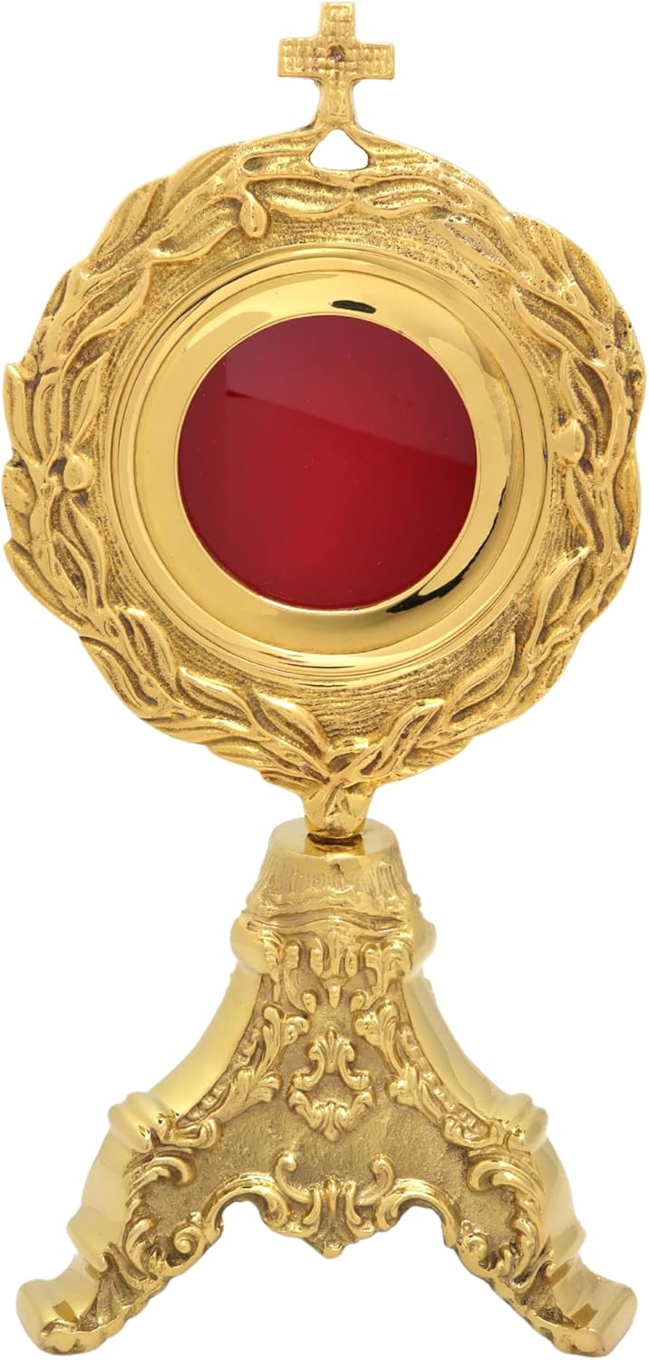 Needzo Ornate Brass Reliquary, Holy Eucharist Monstrance Display, 9.5 x ...