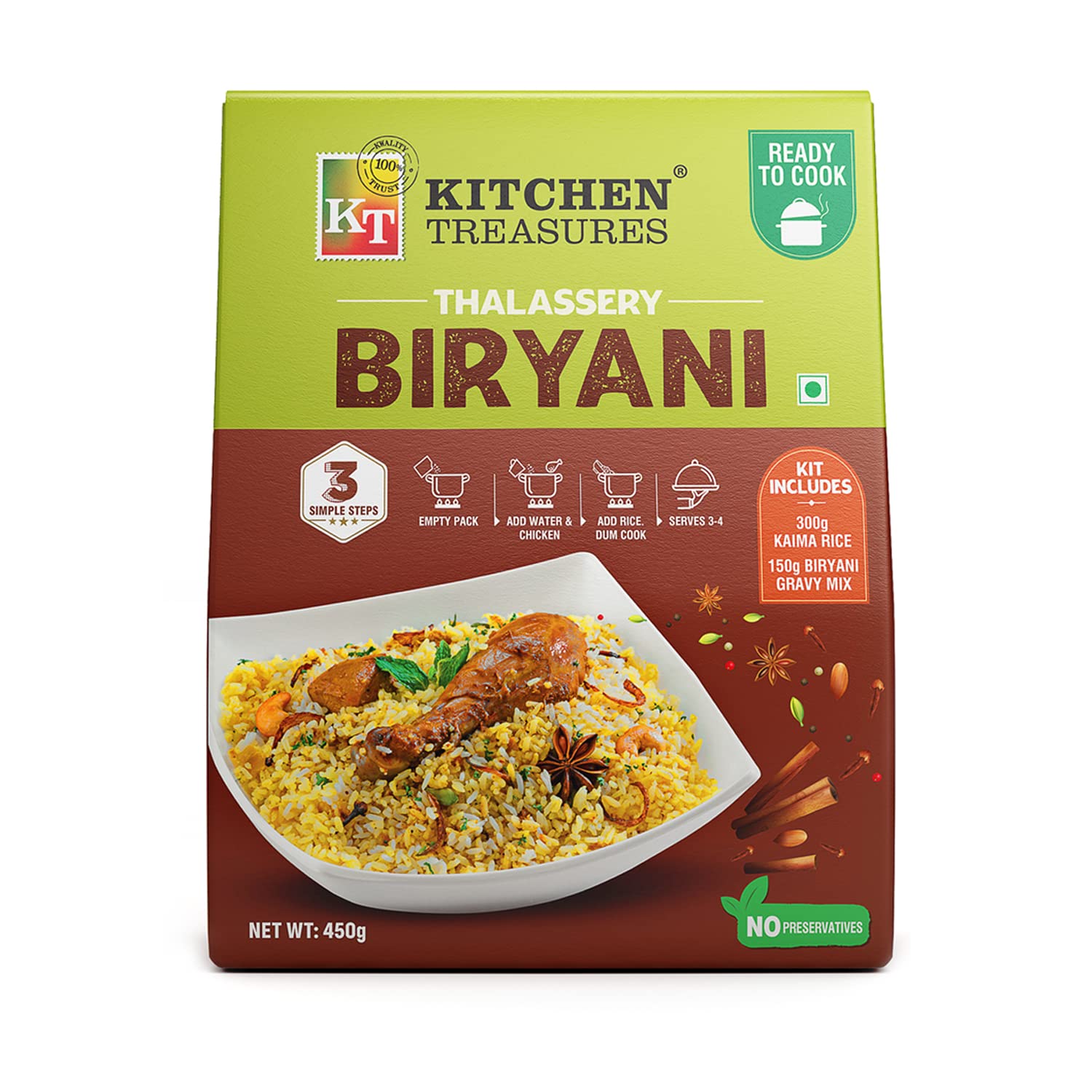 Kitchen Treasures Authentic Thalassery Biryani Kit | Ready to Cook ...