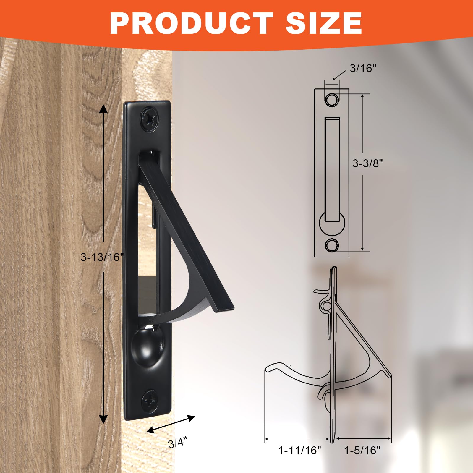 Snapklik.com : KOVOSCH 4 Inch Pocket Door Edge Pull