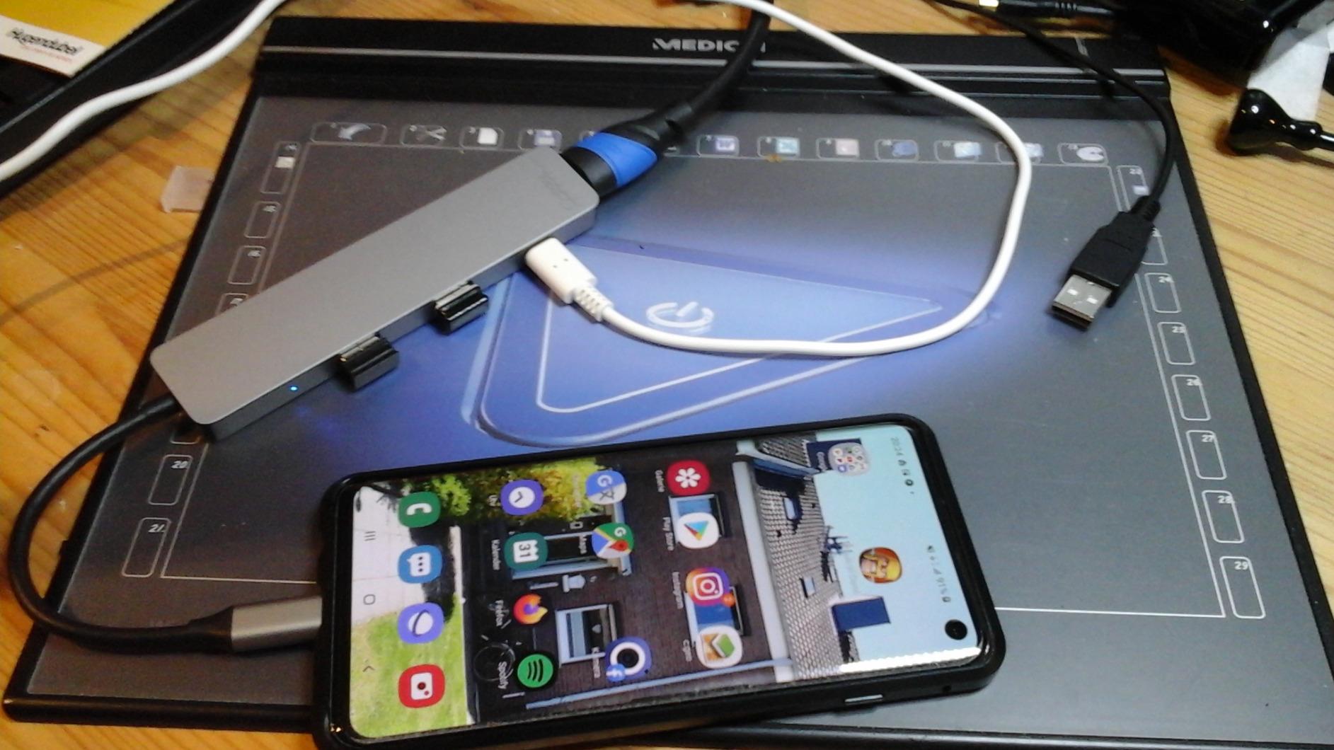 Callstel Technologie DeX Hub: USB-Hub DeX Smartphone-PC-Adapter, USB-C ...