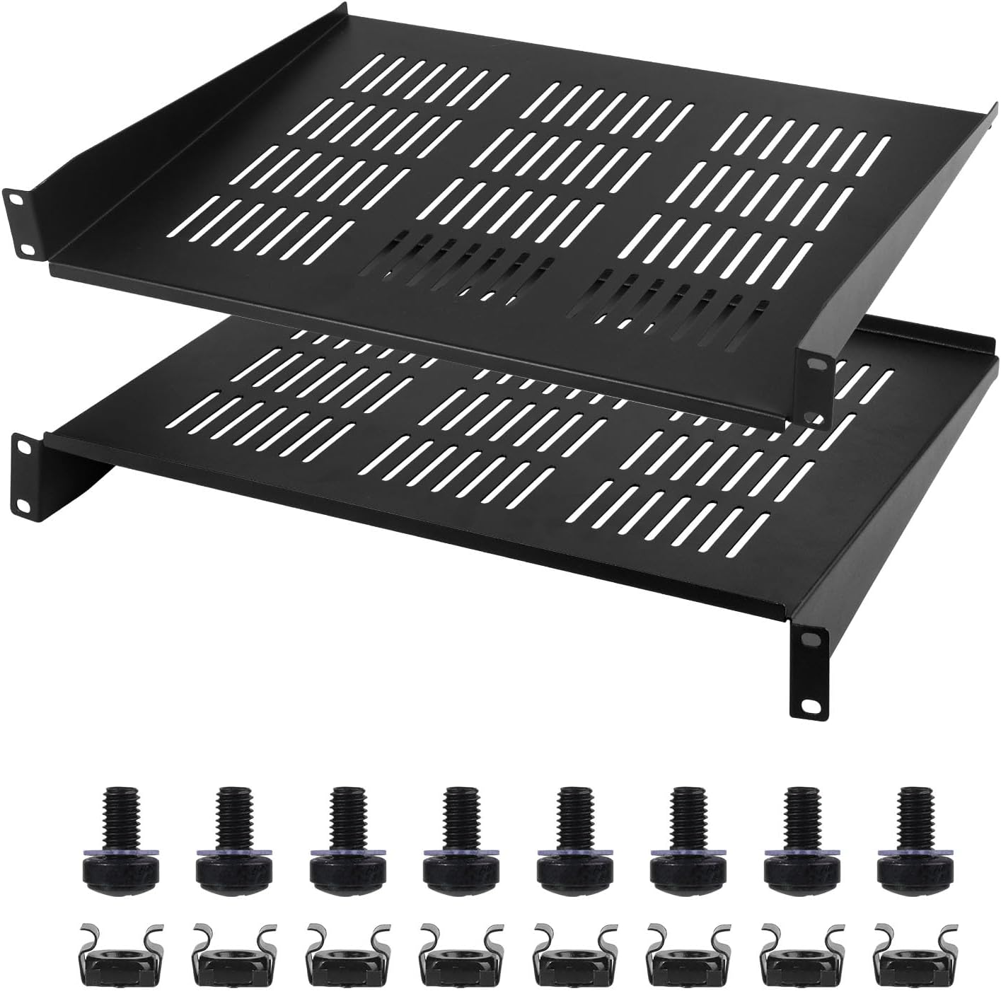 Amazon.com: Moocci 19" 1U Server Rack Shelf 2 Pack - Universal Vented ...