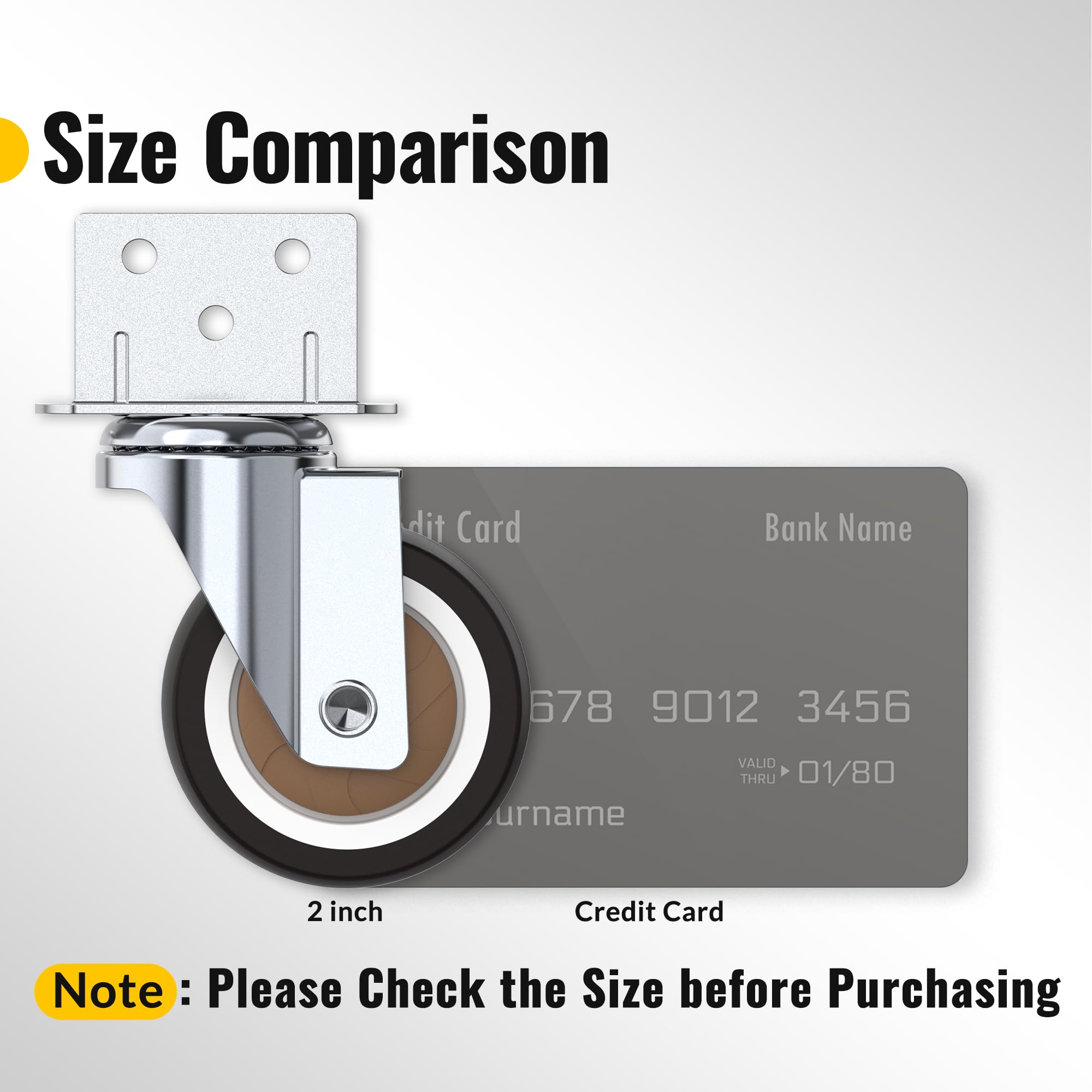 Snapklik.com : HOLKIE 2 Inch Side Mount Casters Set Of 4 Supporting Up ...