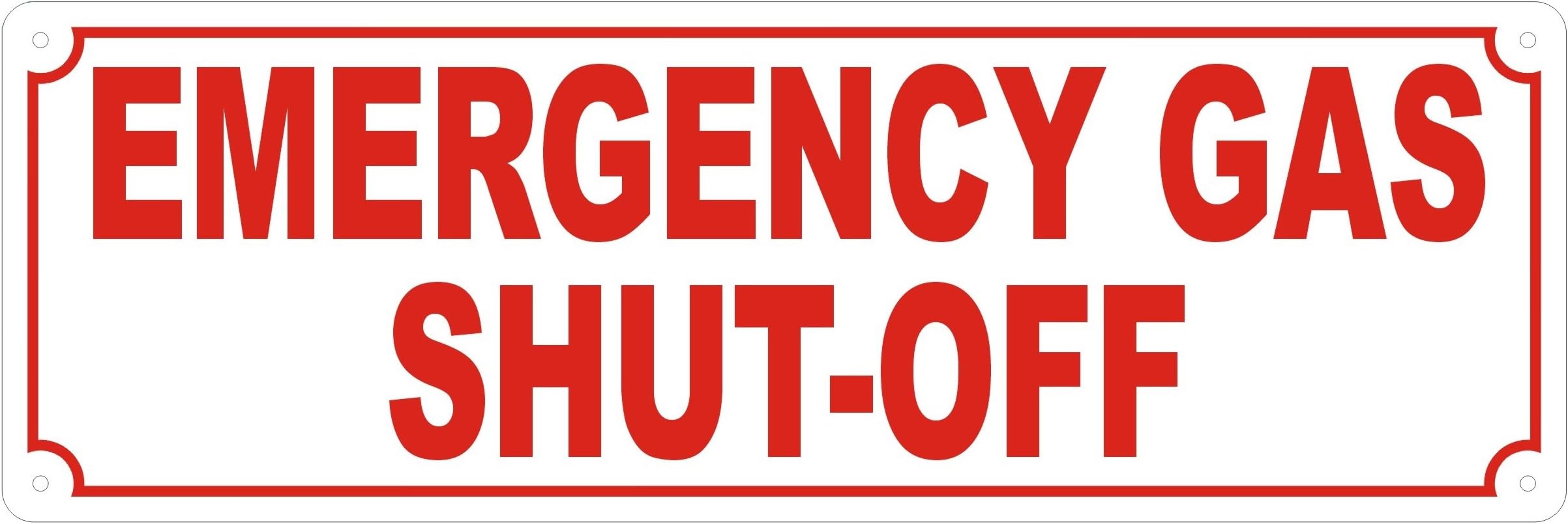 EMERGENCY GAS SHUT OFF SIGN -REFLECTIVE (Red, Reflective, ALUMINUM ...
