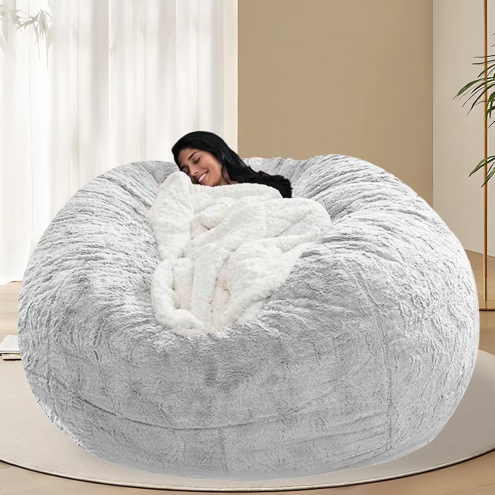 Amazon.com: BCU 7FT Big Bean Bag for Adults Kids Without Filling ...