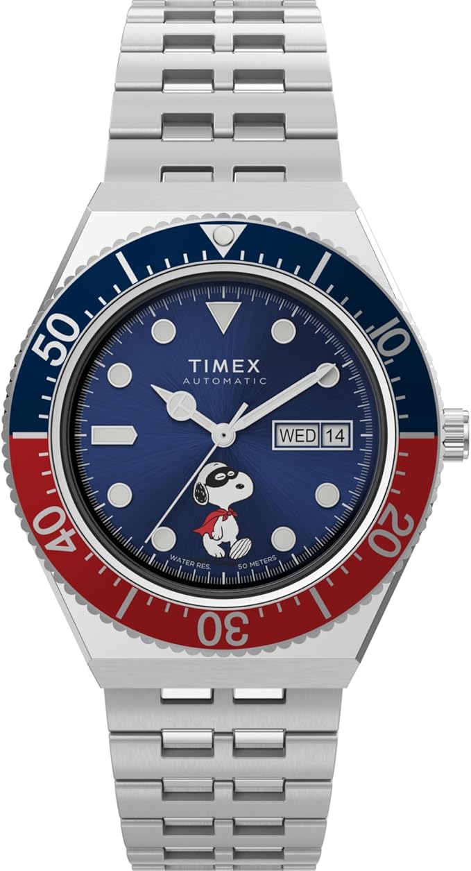 Timex M79 Reloj automático para hombre de 40 mm, Acero inoxidable/azul ...