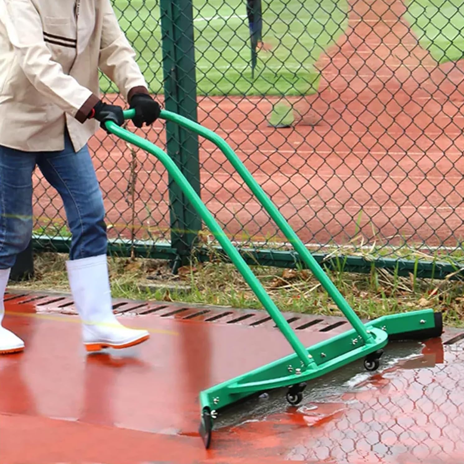 Amazon.com: COYEUX Aluminum Tennis Court Cleaning Water Cart, Broom Mop ...