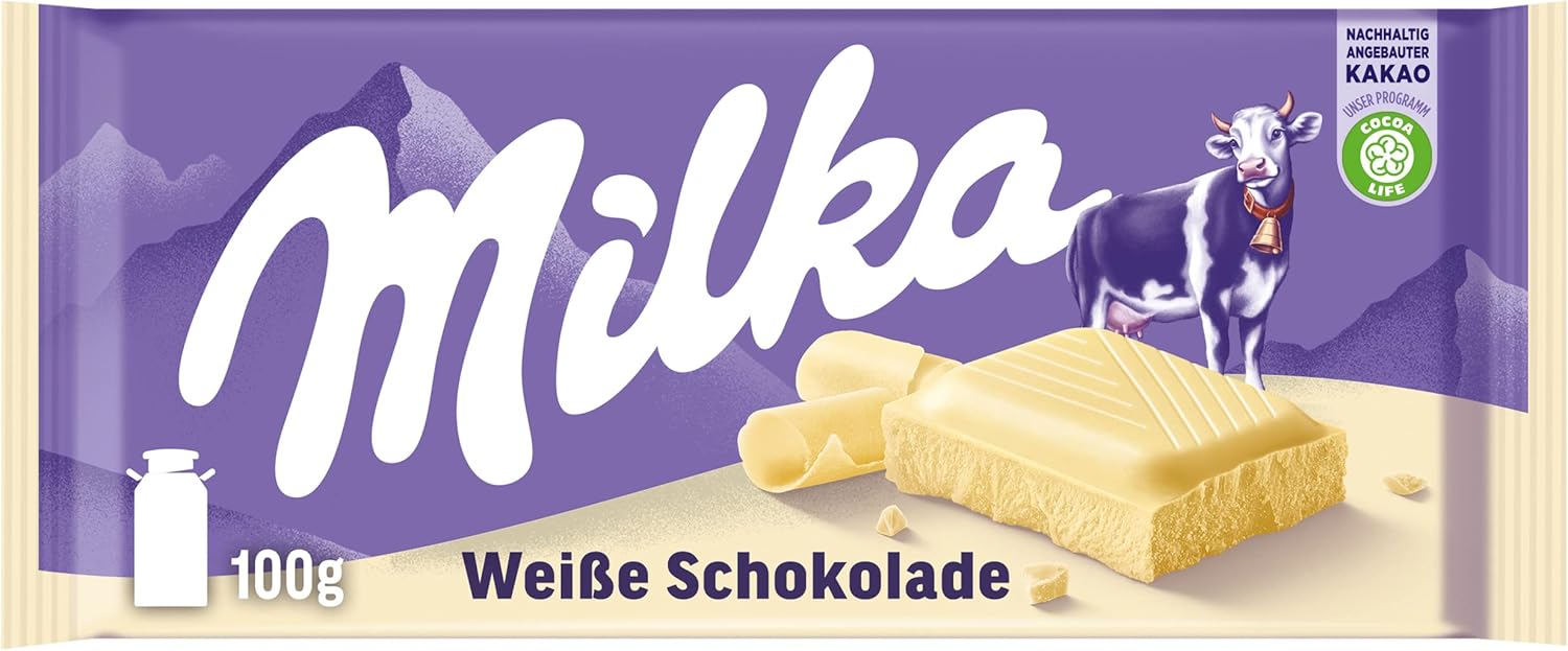 Milka White Chocolate Bar (100g) : Amazon.ca: Grocery & Gourmet Food