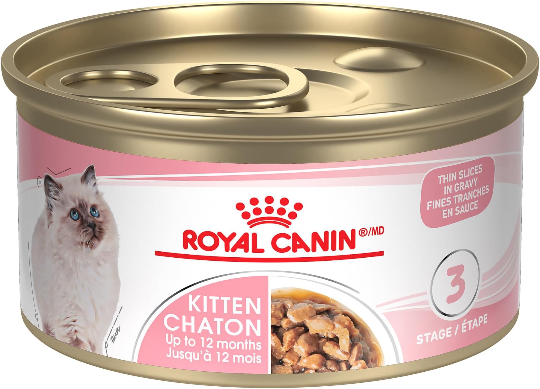 Royal Canin Feline Health Nutrition Kitten Thin Slices in Gravy Canned ...